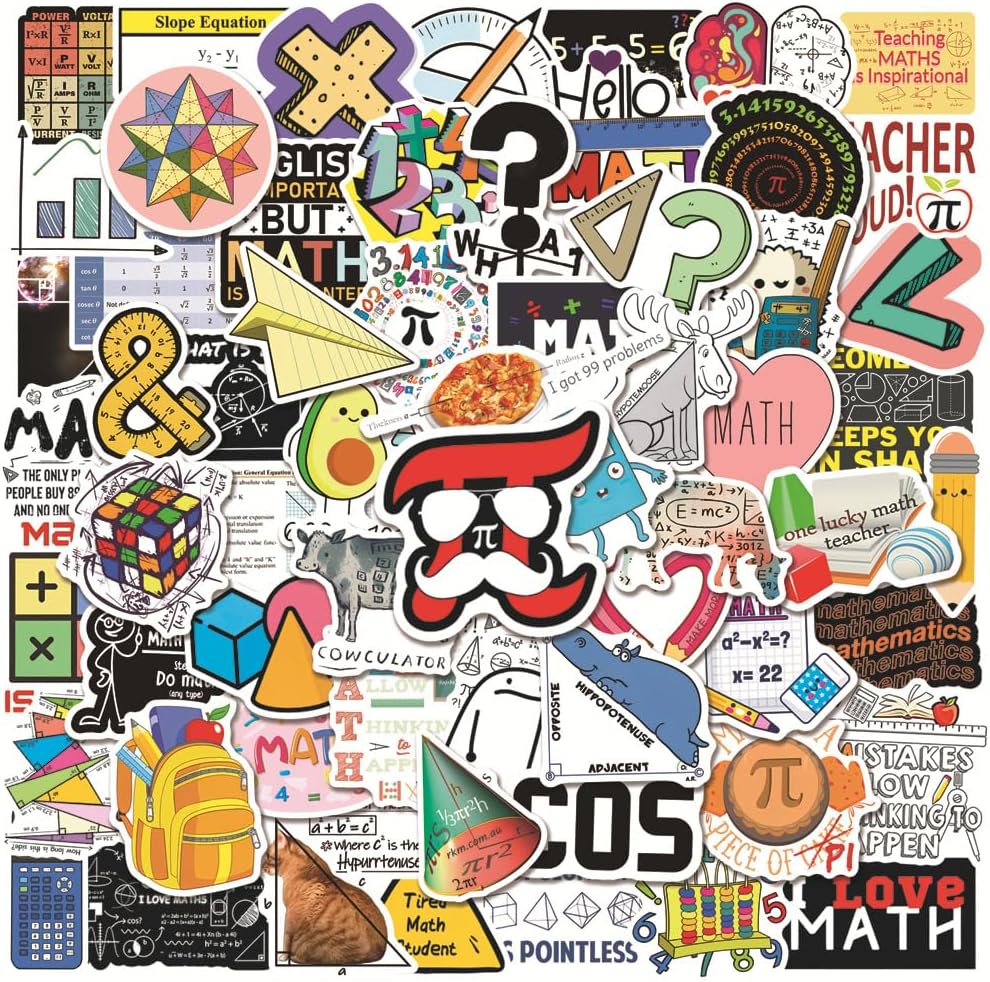 Back to School Stickers Pack - 100PCS Math and Science Stickers for ...