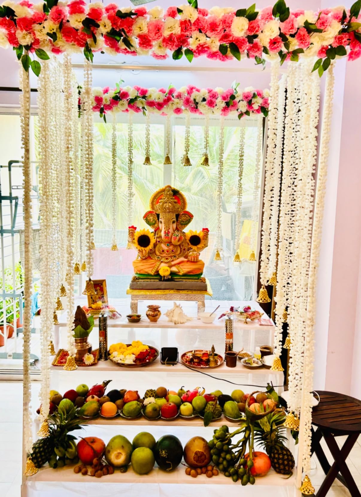 Conex Ganpati & Gauri Big Metal Pooja Base for Home, Temple, Office ...