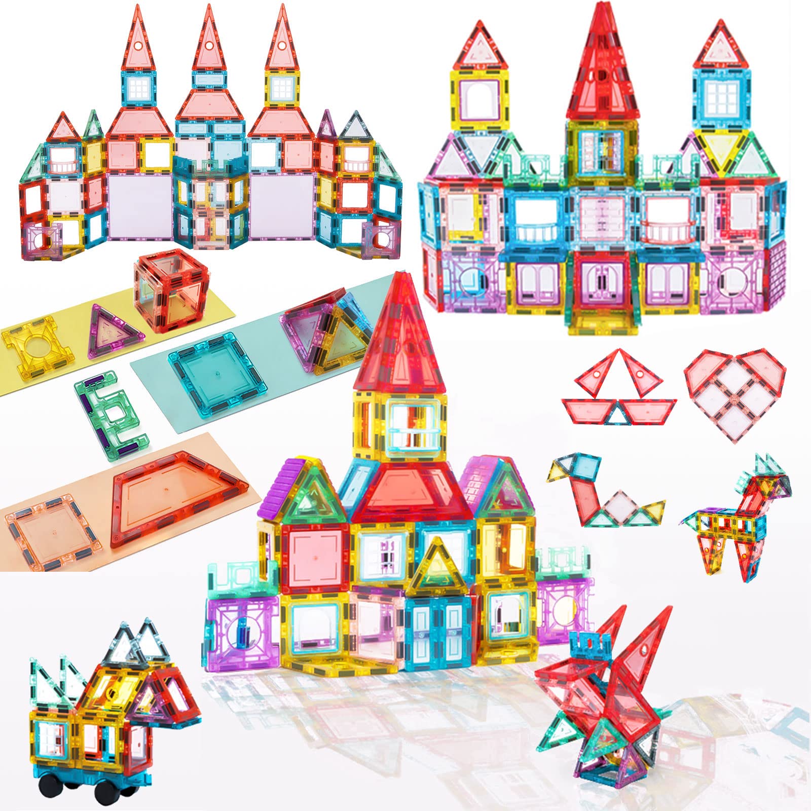 ZKA Magnetic Tiles Building Blocks Transparent Magnet 3D Building ...