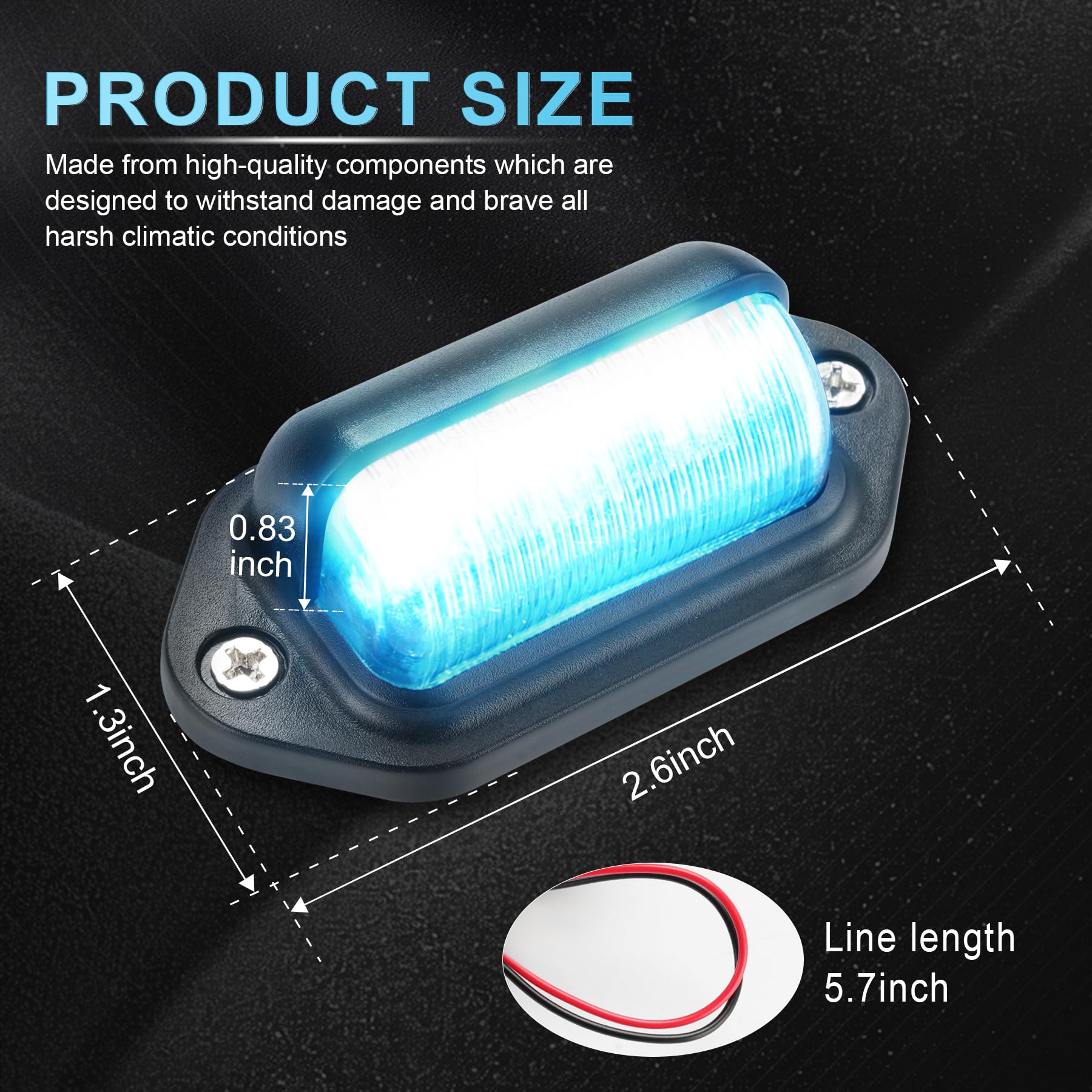 Trailer License Plate Light 2 Pack Chrome LED License Plate Light Kit ...