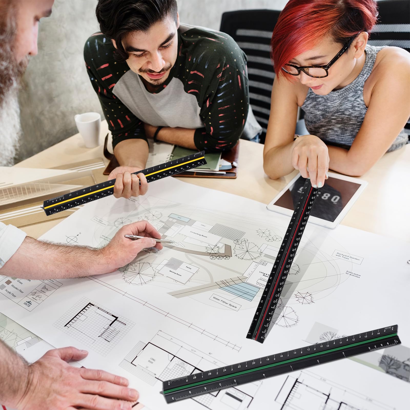 Snapklik.com : Macarrie 10 Pcs Architectural Scale Triangular Ruler 12 ...