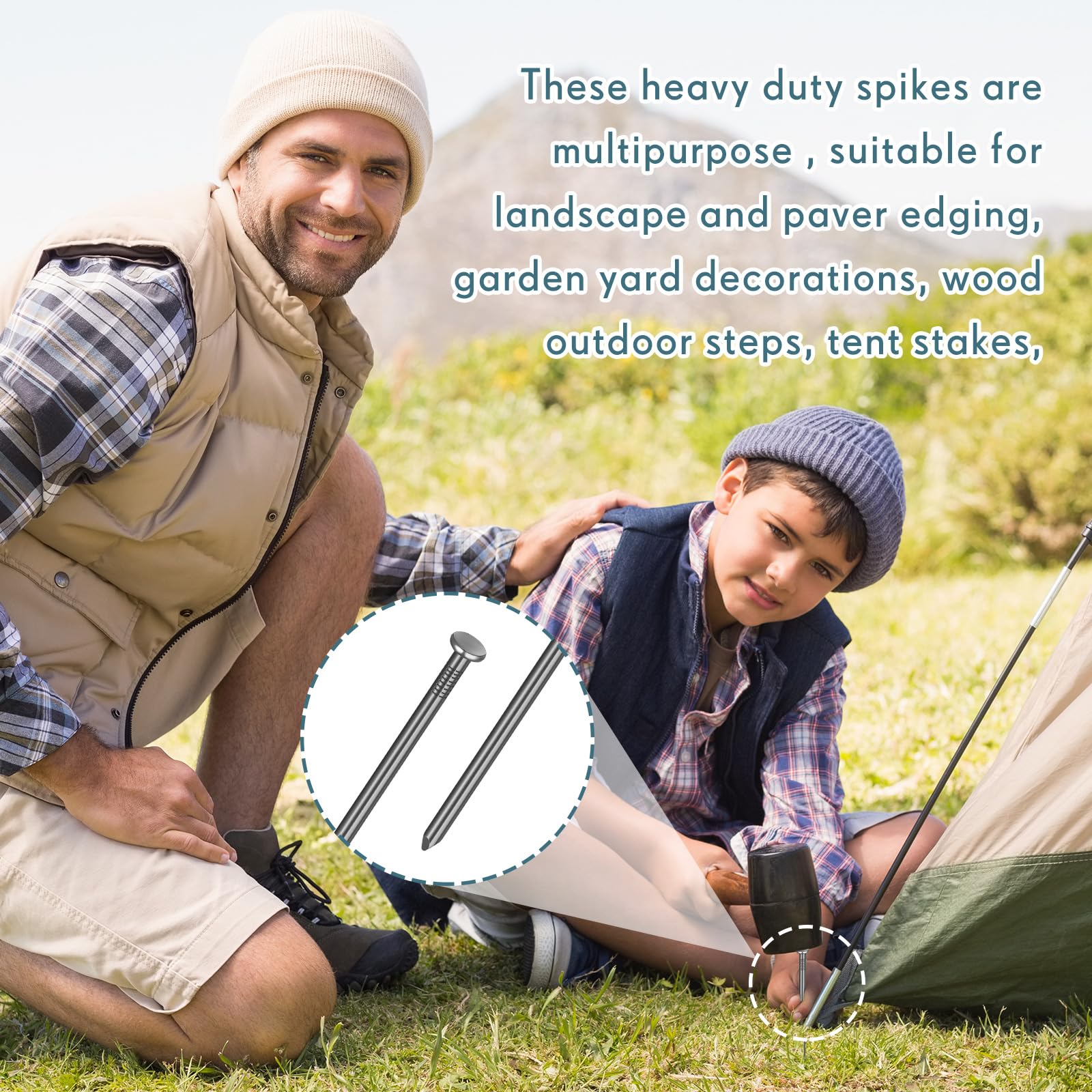 60 Packs Metal Heavy Duty Stakes 12 Inch Landscape Anchoring Spikes ...