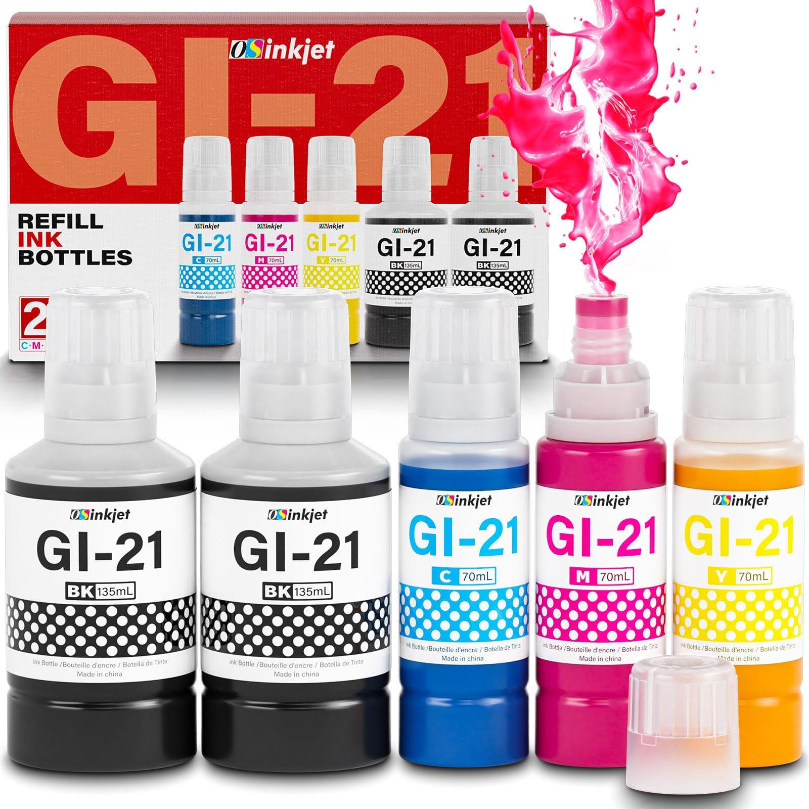 Amazon.com: TOAIEPO GI-21 PGBK Ink for Canon g3270 Ink Refill for Canon ...