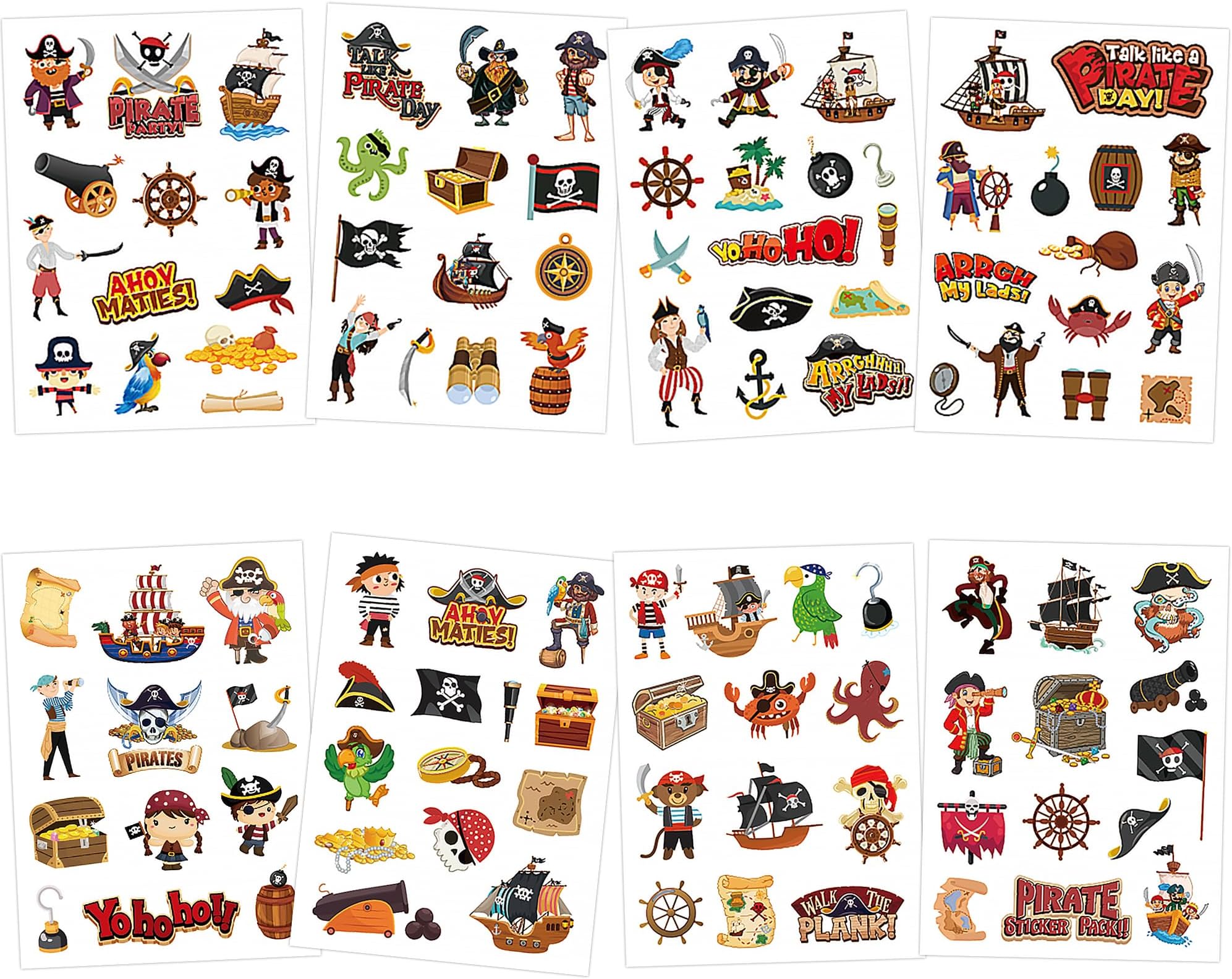 Amazon.com: SAKAIPA 321pcs Pirate Stickers for Kids - Waterproof ...