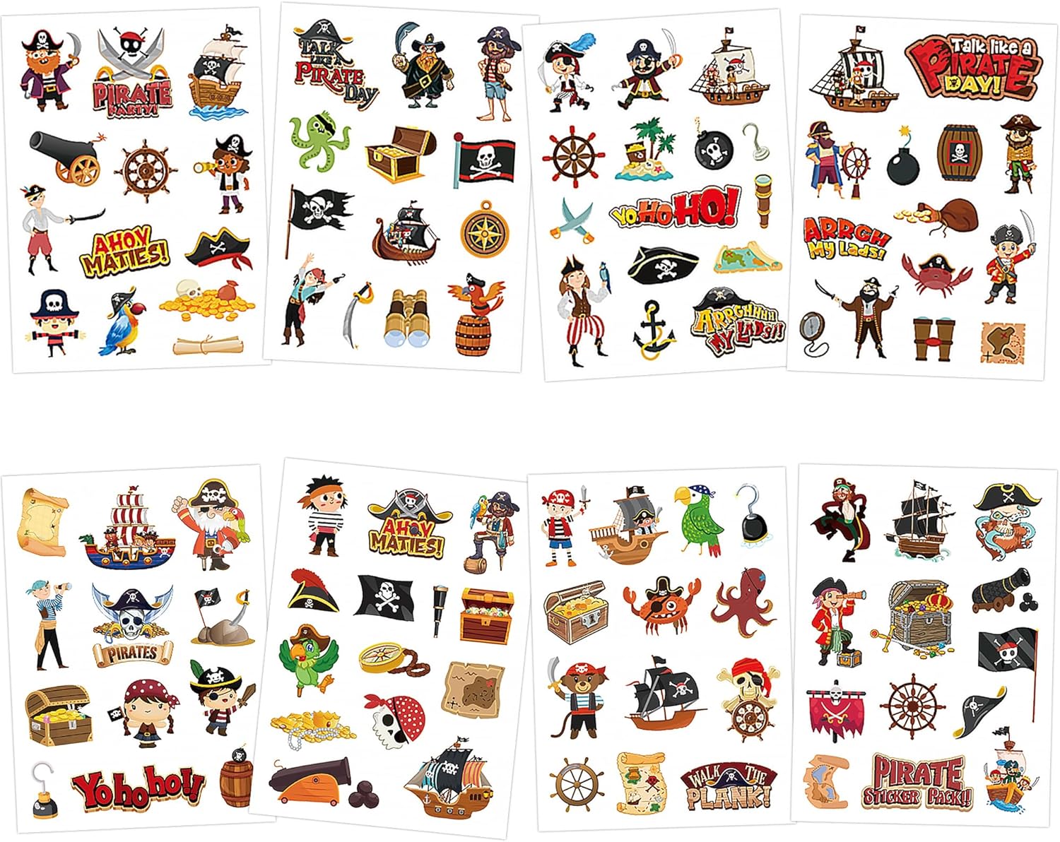 Amazon.com: Dorgua 324Pcs Pirate Themed Stickers, 24 Sheets Pirate ...