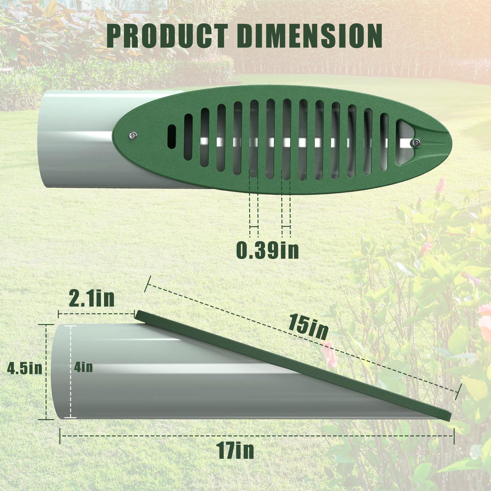 Angled Yard Drain Grate 4" Green Angled Yard Drain - Sump Pump ...