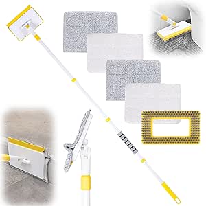 Amazon.com: Baseboard Cleaner Tool with Long Handle,Wall Cleaner Mop ...