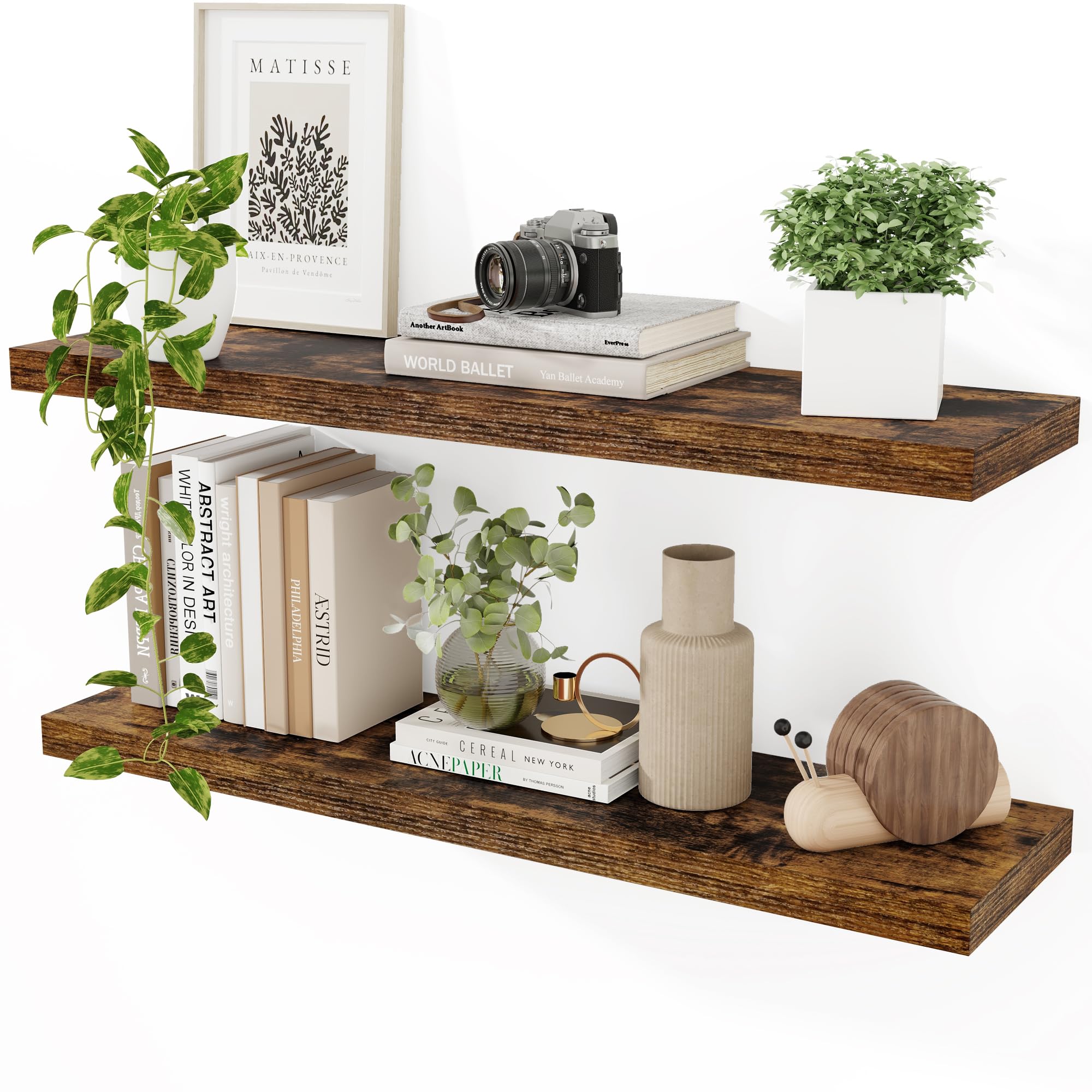 Heimlove Floating Shelves, 9.3 Inch Deep Floating Shelf, Rustic Wall ...