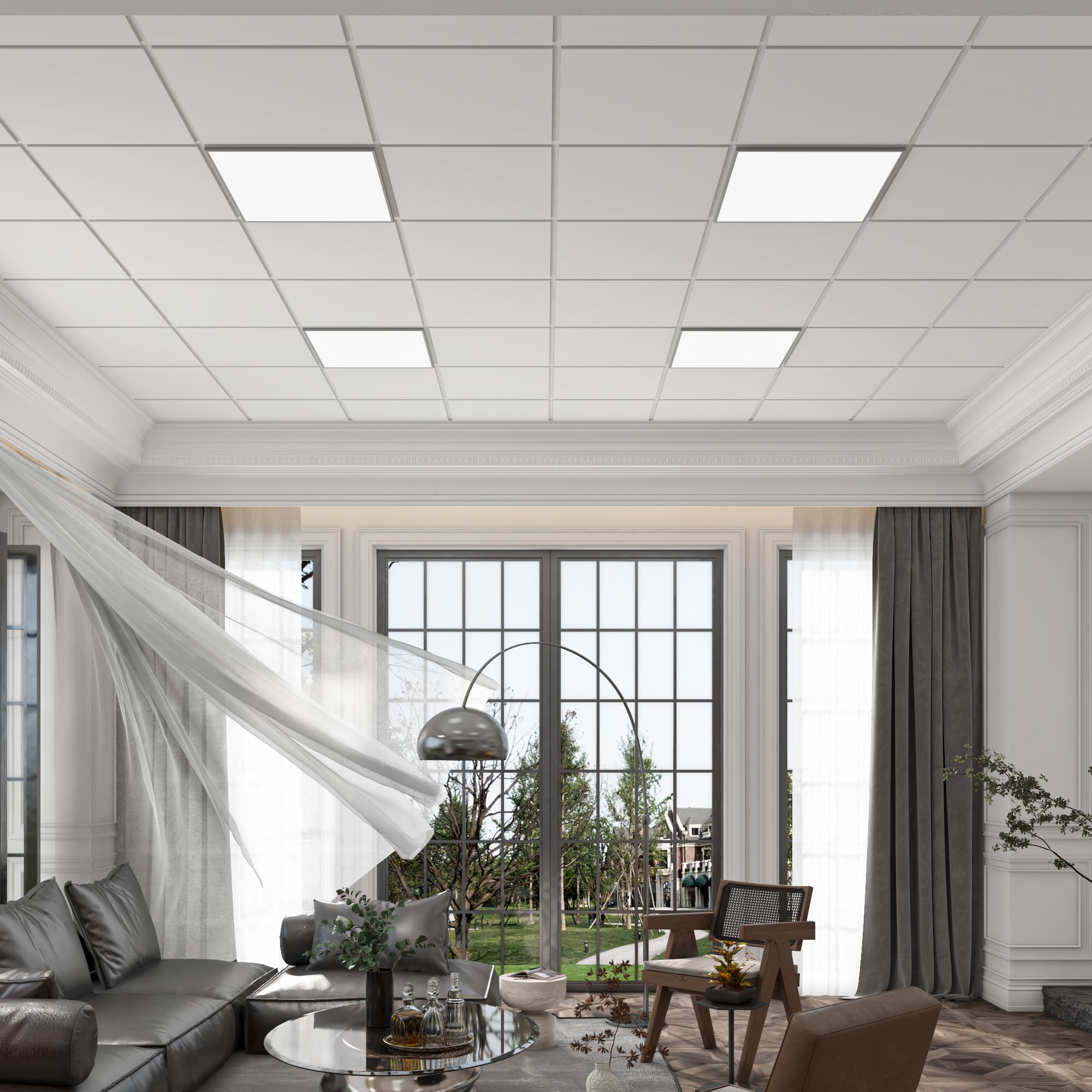 24x24 Ceiling Tiles MODCART 12-Pack White PVC Ceiling Tiles 24x24 ...