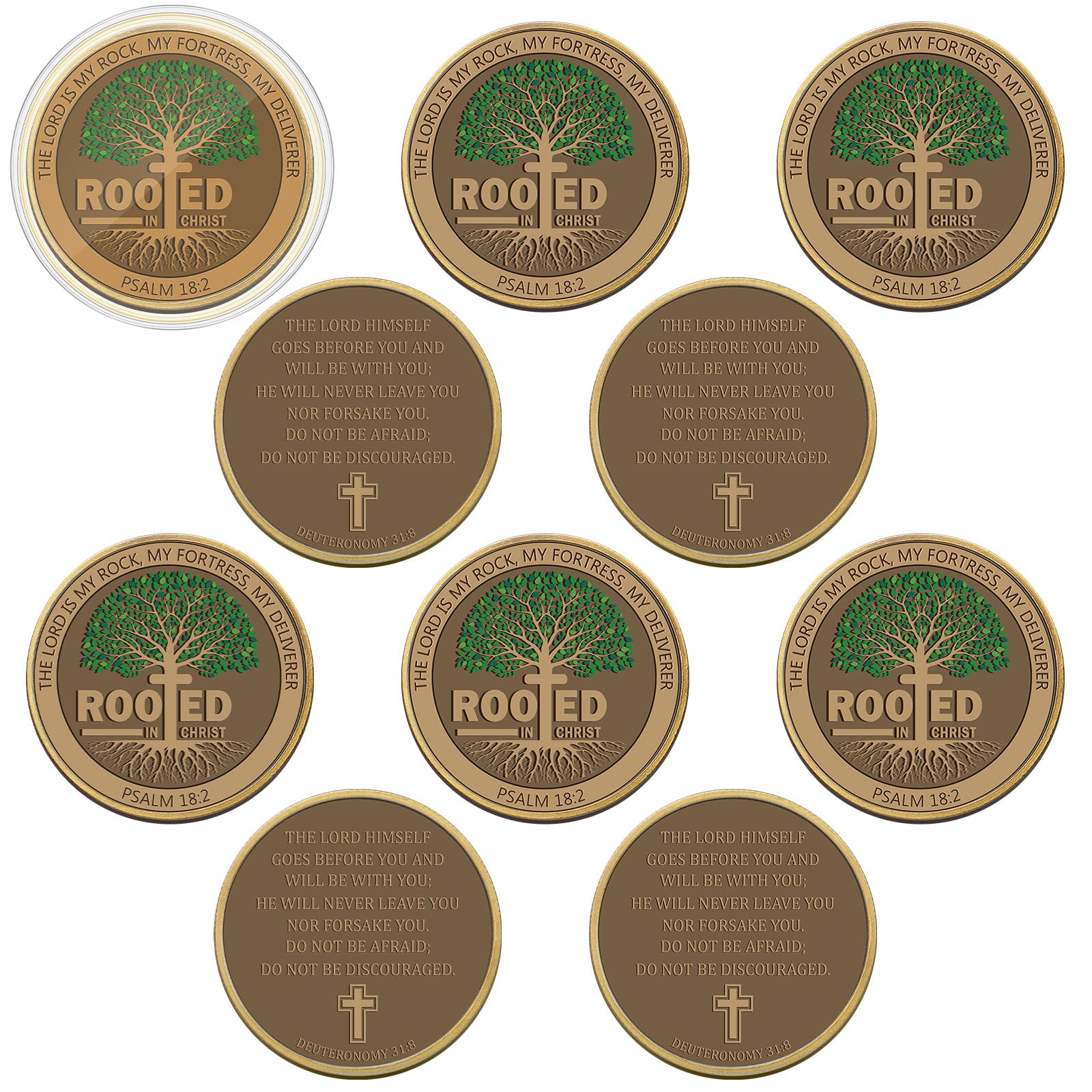 Amazon.com : Aurelema 10 Pcs Christian Coin Rooted in Christ Coin The ...