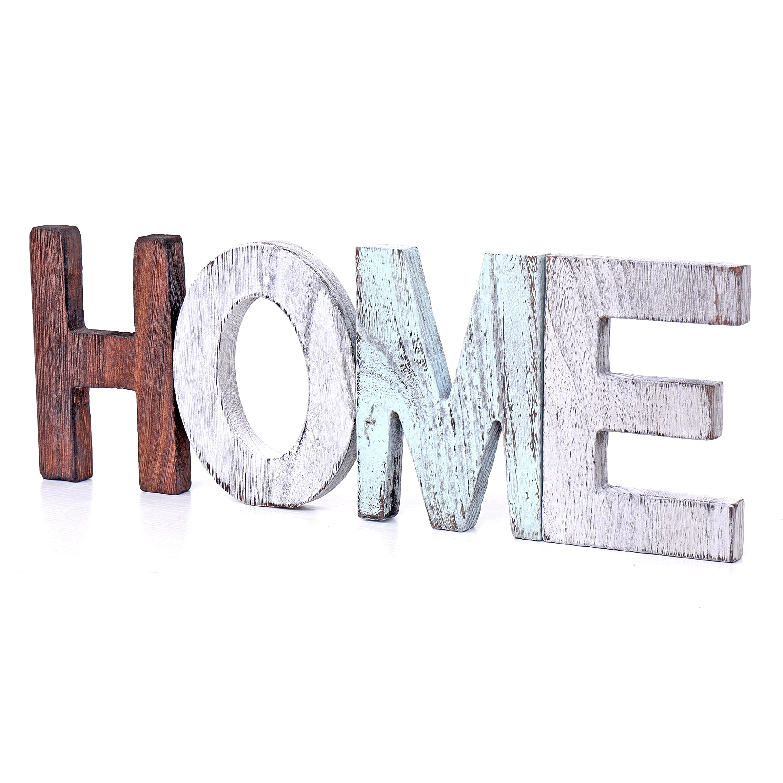 Buy U/D Rustic Wood Home Sign Decorative Wooden Block Word Signs ...