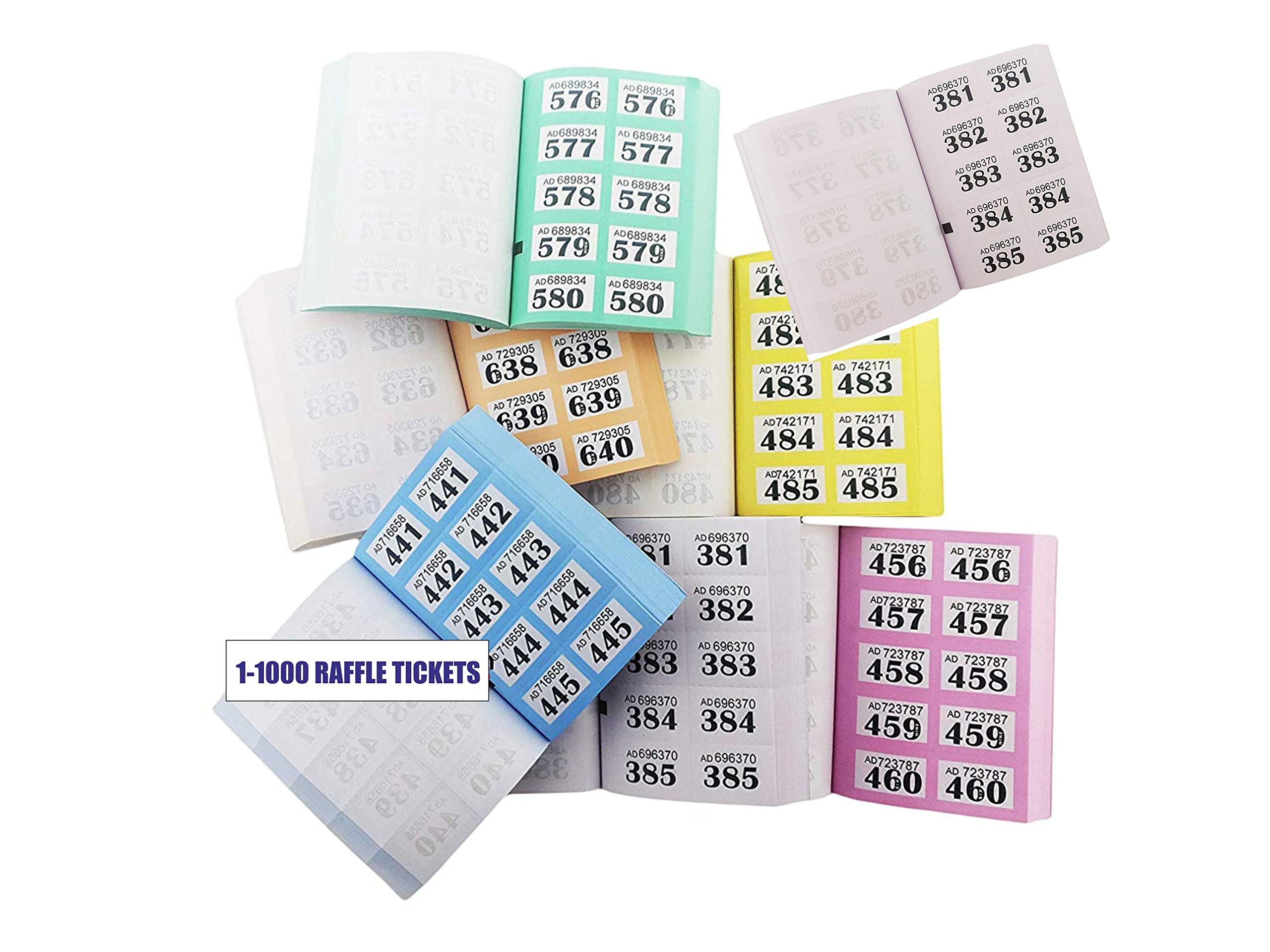 Pack of 10 Cloakroom and Raffle Tickets - 1-1000 Tombola Draw Numbered ...