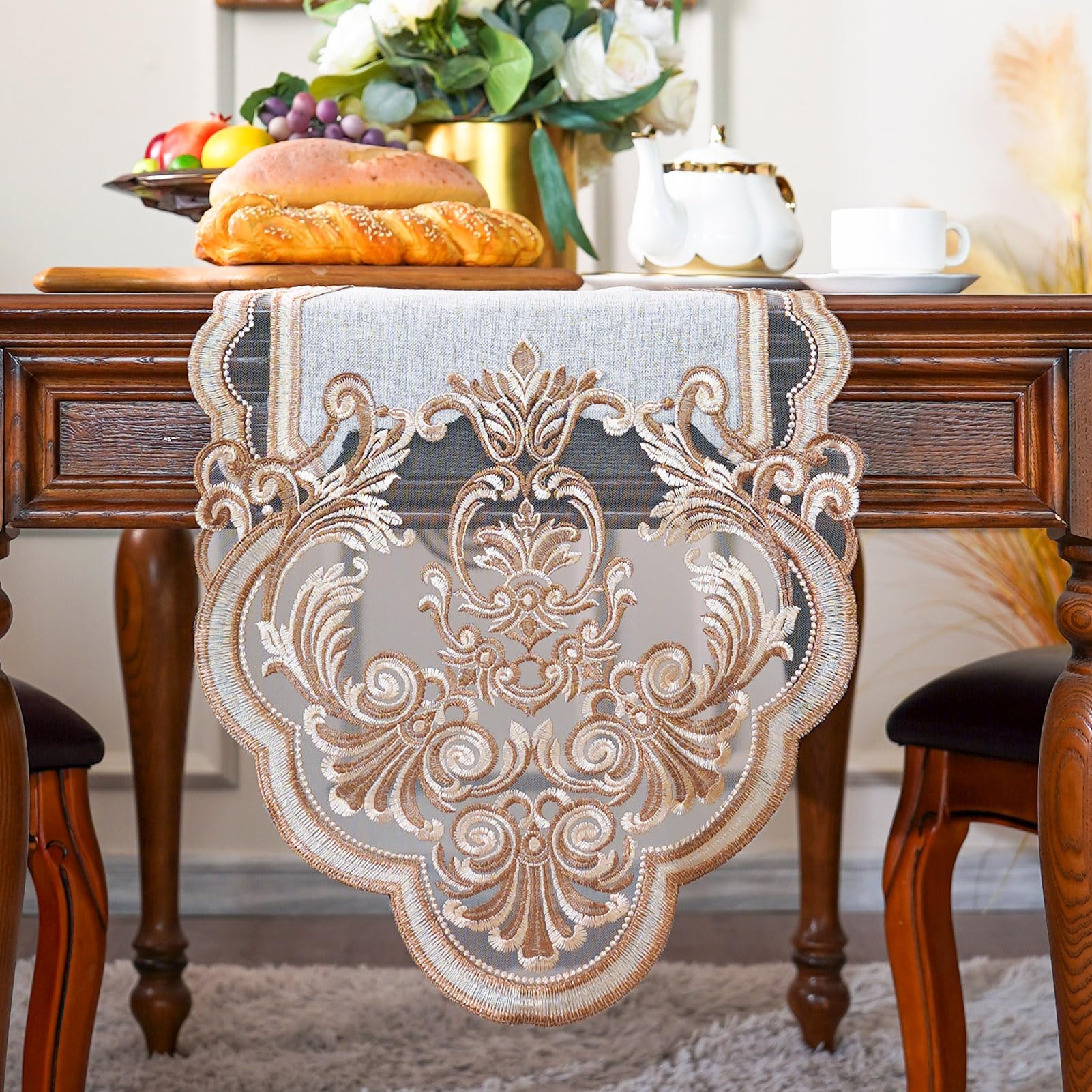 Amazon.com: ARTBLOSS Lace Table Runner, Coffee Table Runners with ...