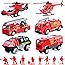 Amazon.com: JQGT Fire Engine Toy Rescue Playset Emergency Vehicle 6 PCS ...