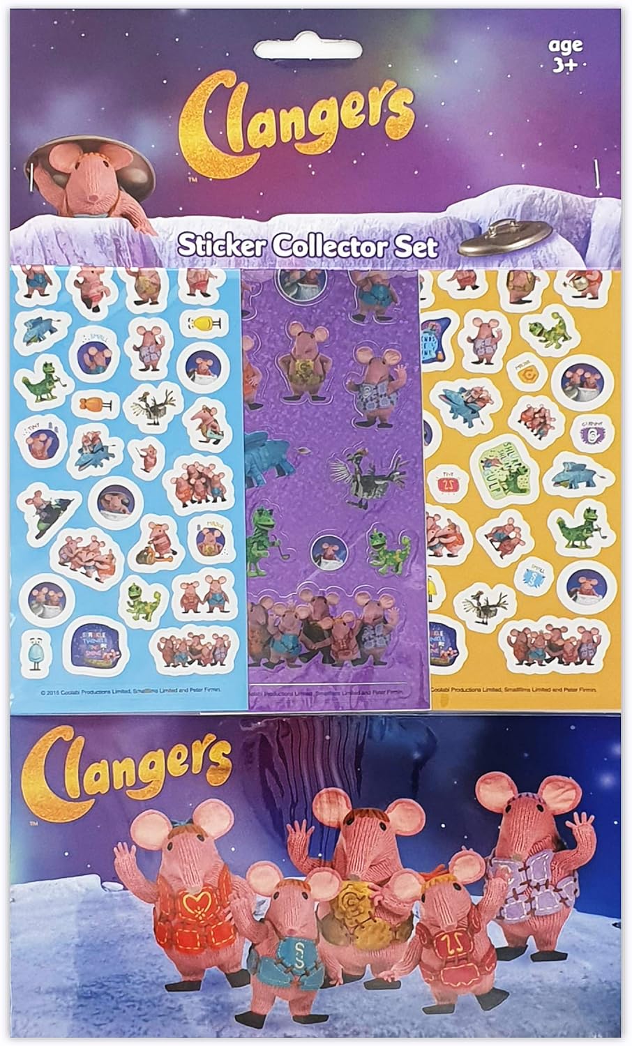 Clangers Stickers, 6 Sheets, Each sheet 14 x 7cm with Sticker Album ...