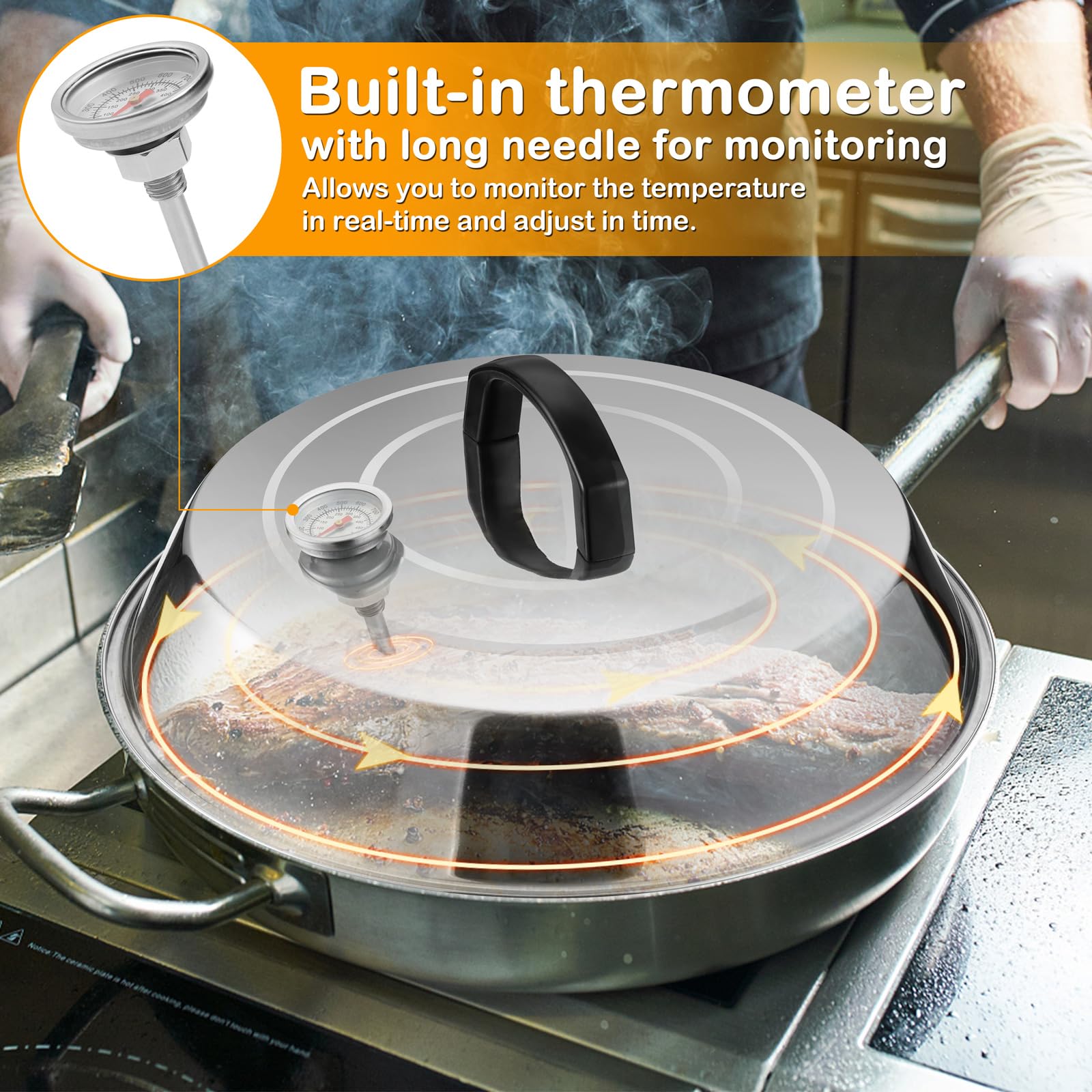 Snapklik.com : 12 Inch Basting Cover For Griddle, Leonyo Melting Dome ...