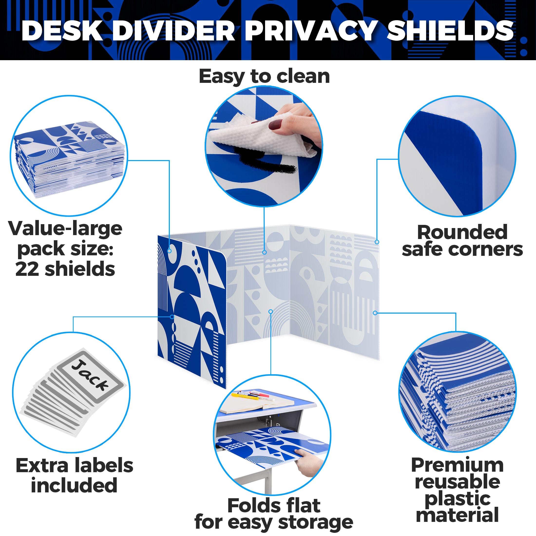Testing Dividers For Classroom 22-Pack Desk Dividers For Students ...