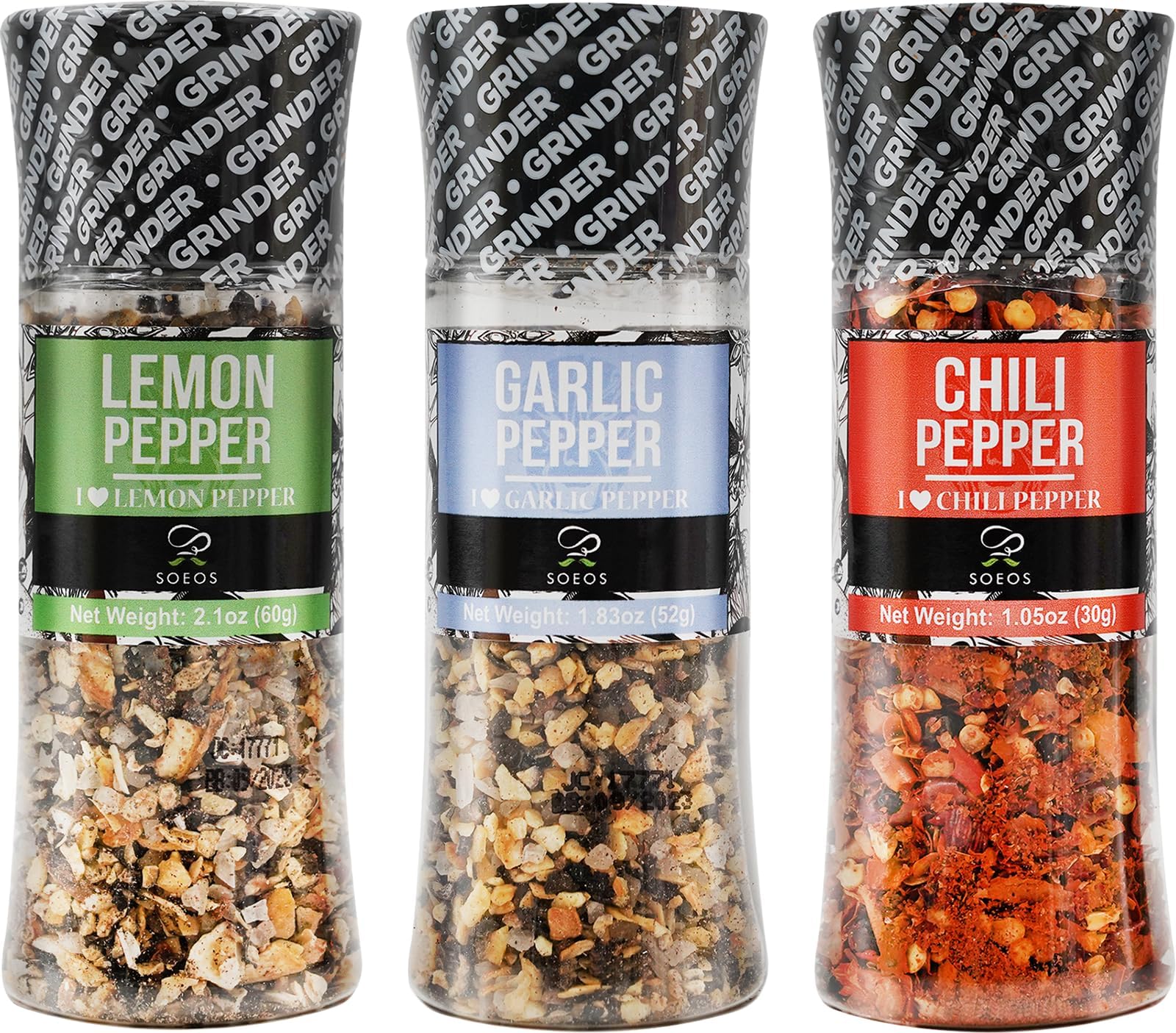 Amazon.com : Soeos Spice Seasoning Set of 3, 4.98oz(142g), With ...