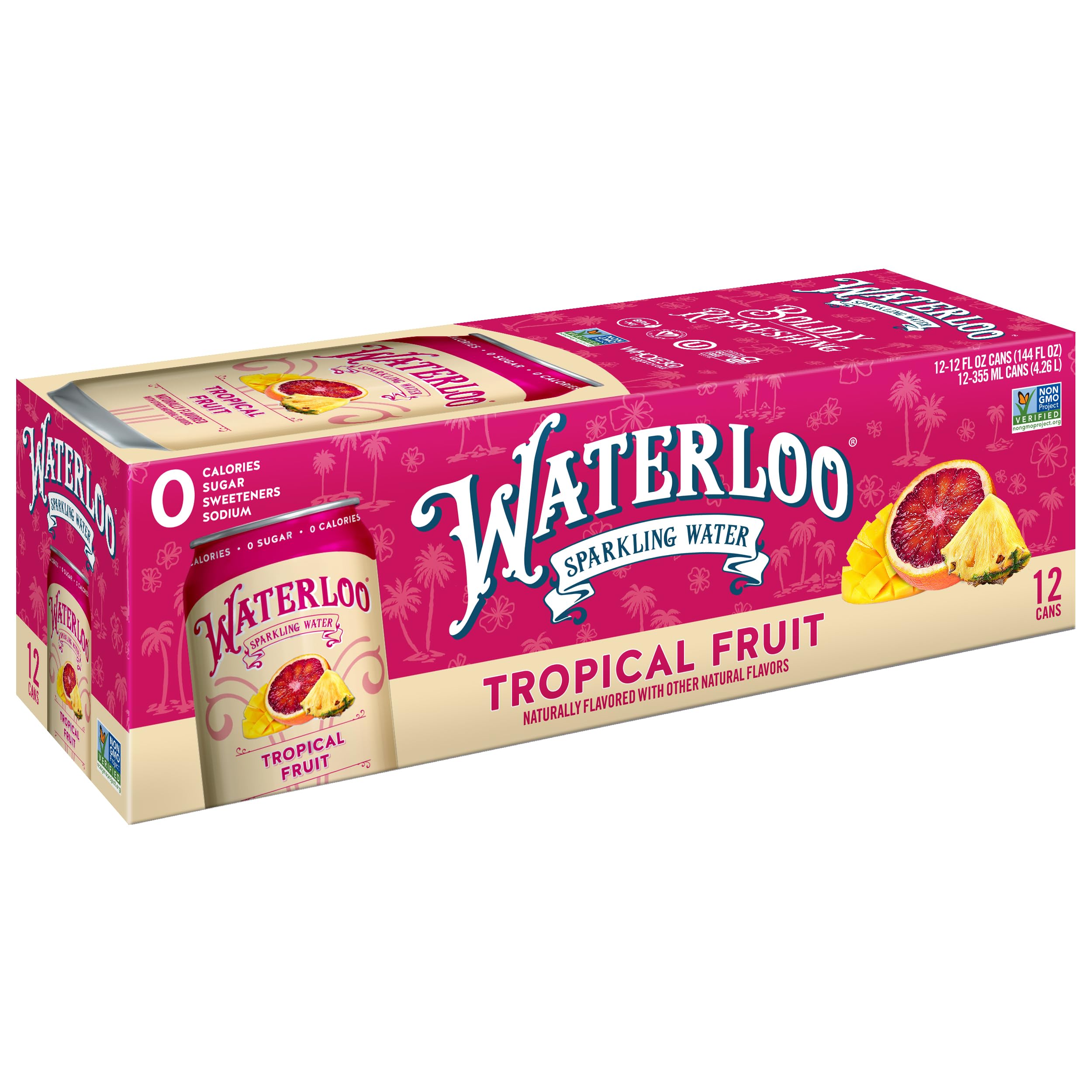 Amazon.com: Waterloo Sparkling Water, Tropical Fruit Naturally Flavored ...