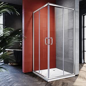 Amazon.com: ELEGANT Corner Shower Enclosure Sliding Door 34'' D x 34'' W x 72'' H Double Sliding ...