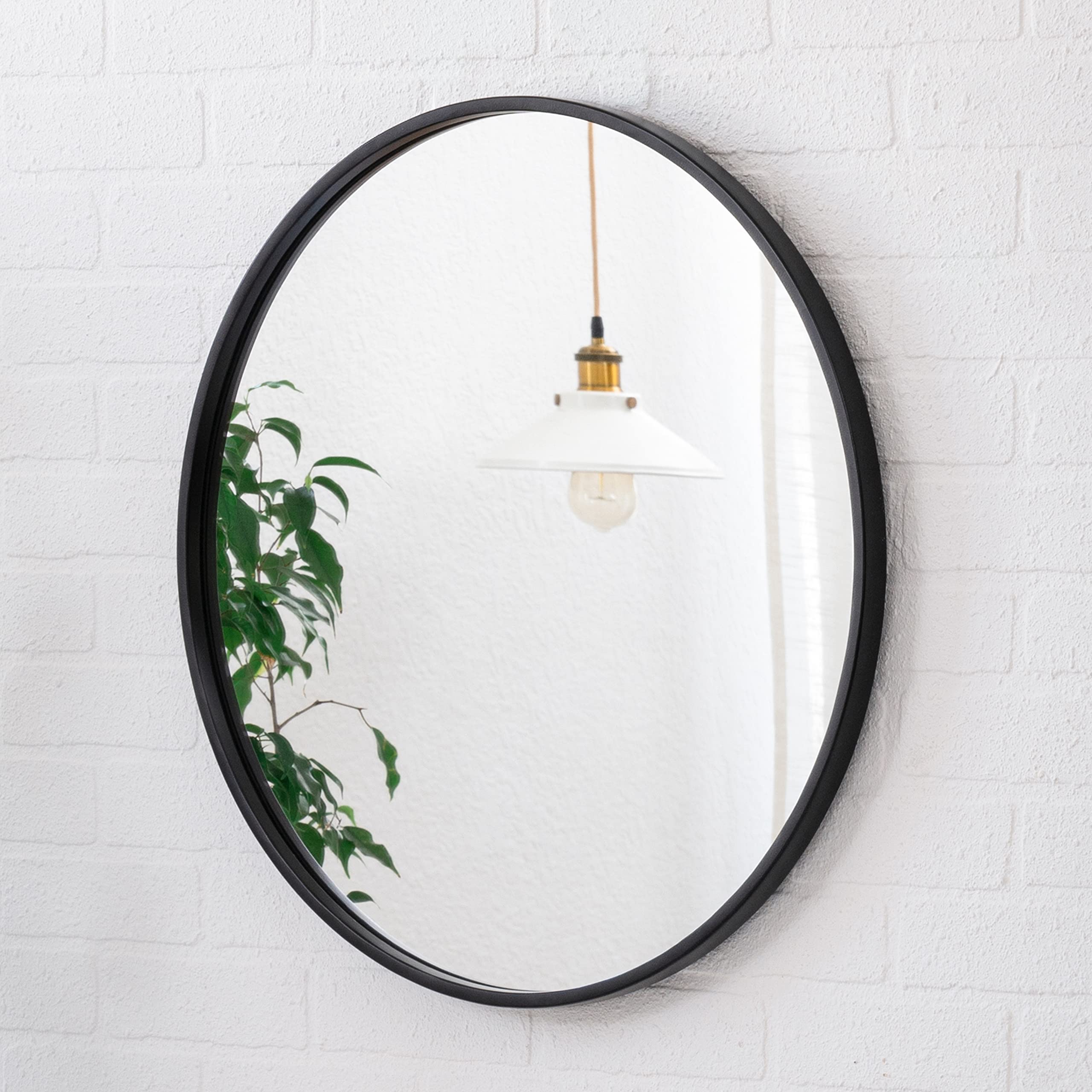 MH London Wall Mirror - Hand Turned Metal I Wall Mounted I Round Accent ...
