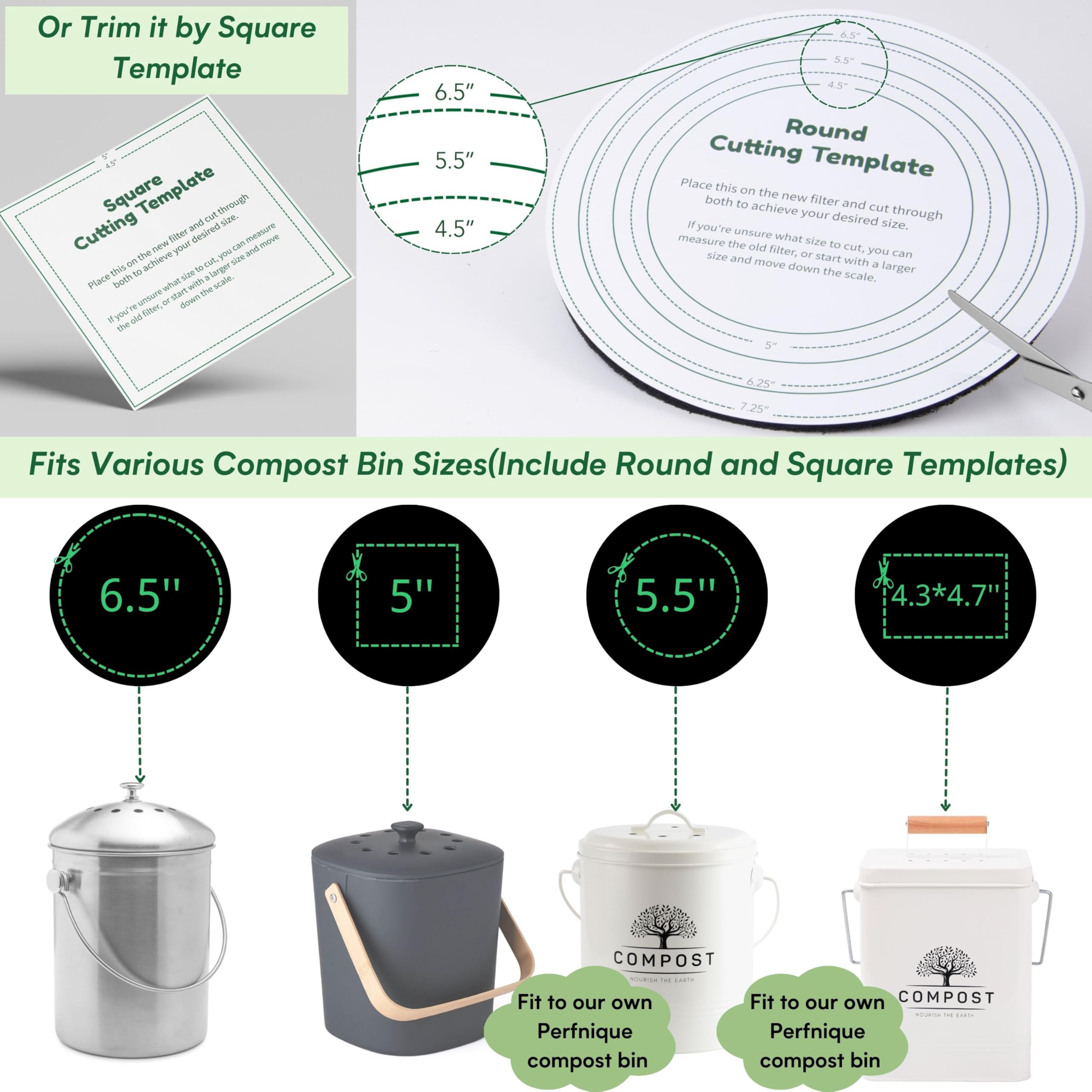 Snapklik.com : Perfnique Compost Bin Charcoal Filters, 12 Pack Filter ...