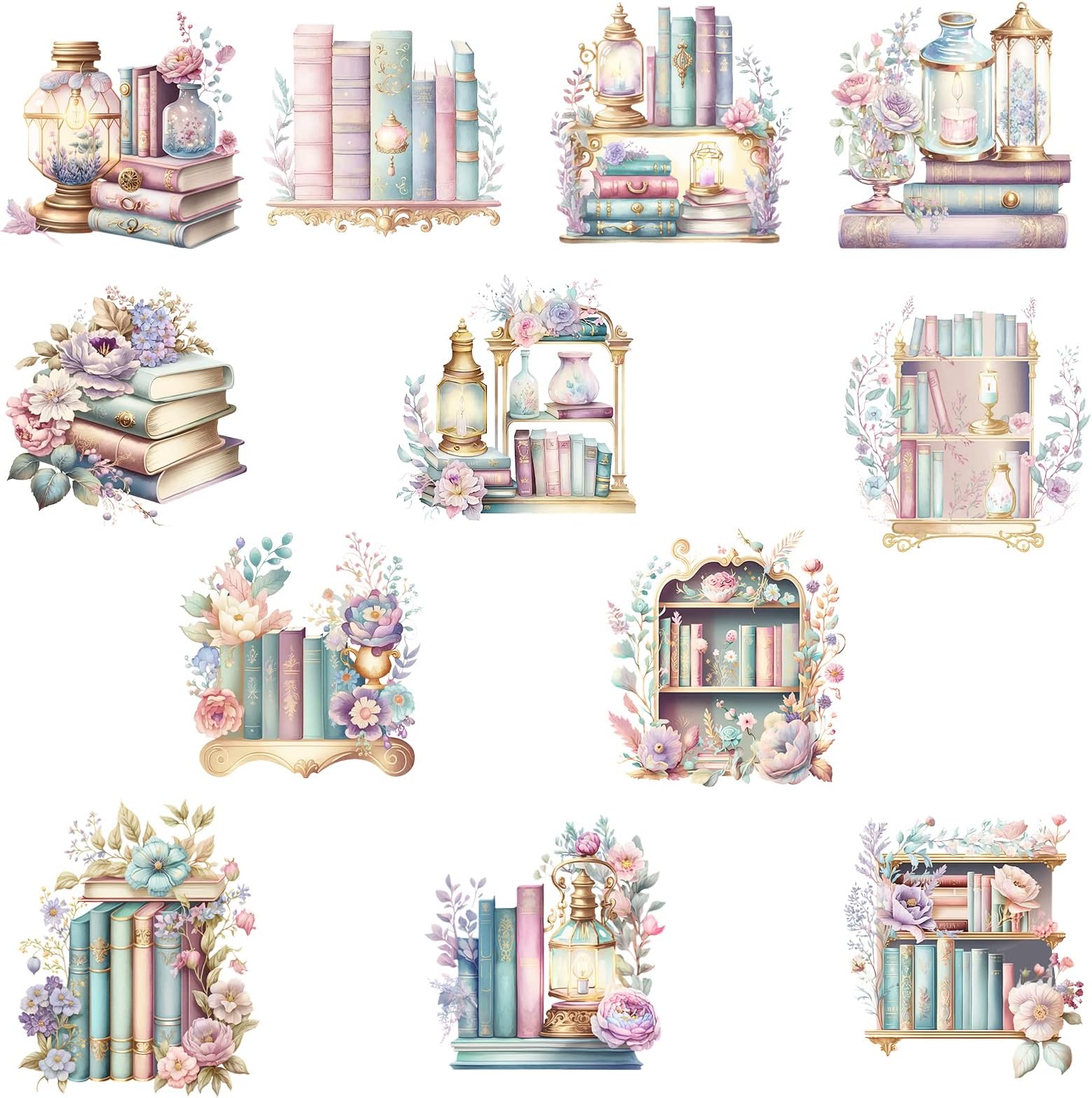 Amazon.com: Gcarebb 12 PCS Flowers Iron on Transfers Vintage Flowers ...