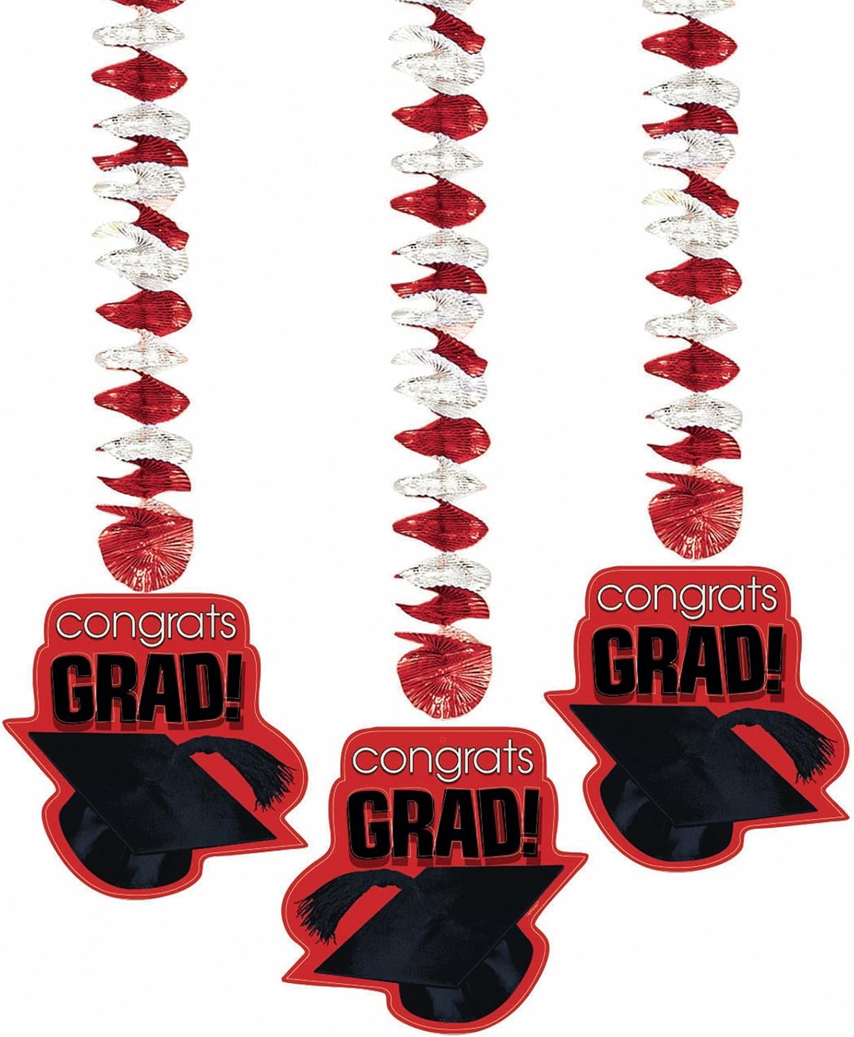 Amazon.com: amscan Graduation Party Supply Dangling Red Metallic ...