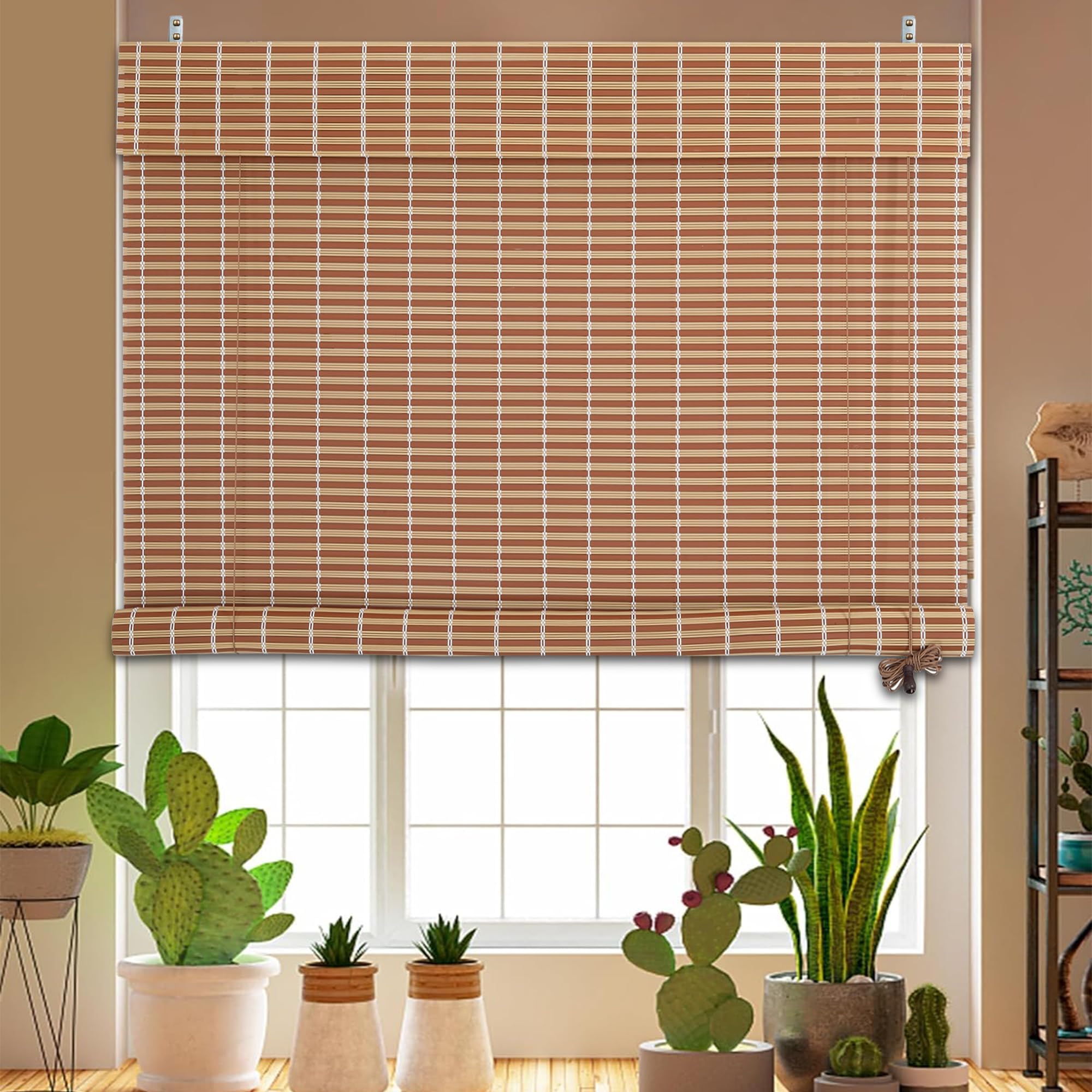 Flora Premium Roll Up Bamboo Curtains/Blinds for Windows| Shade for ...