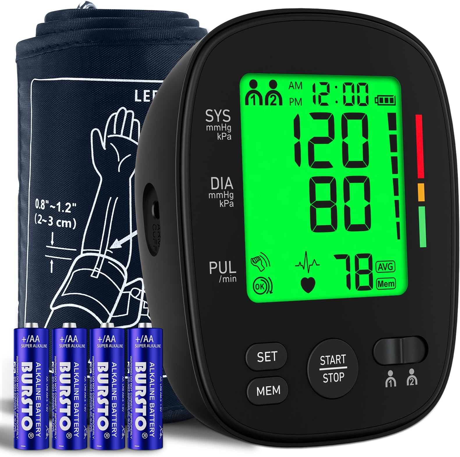 Amazon.com: Blood Pressure Monitors for Home Use with 2 Size Cuff (22 ...