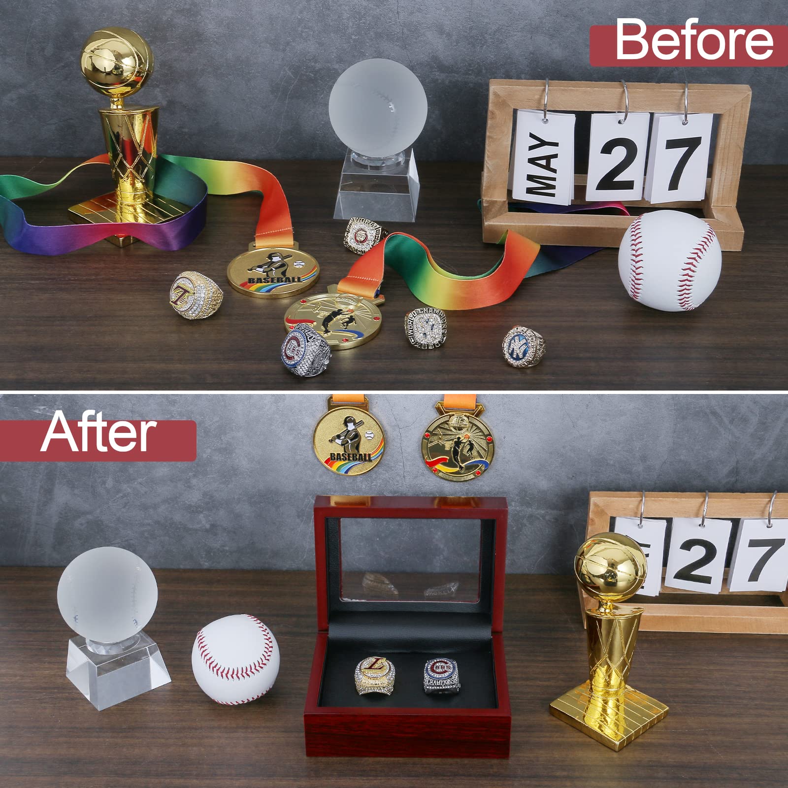 Snapklik.com : Ring Display Case Championship, Sports Baseball Ring ...
