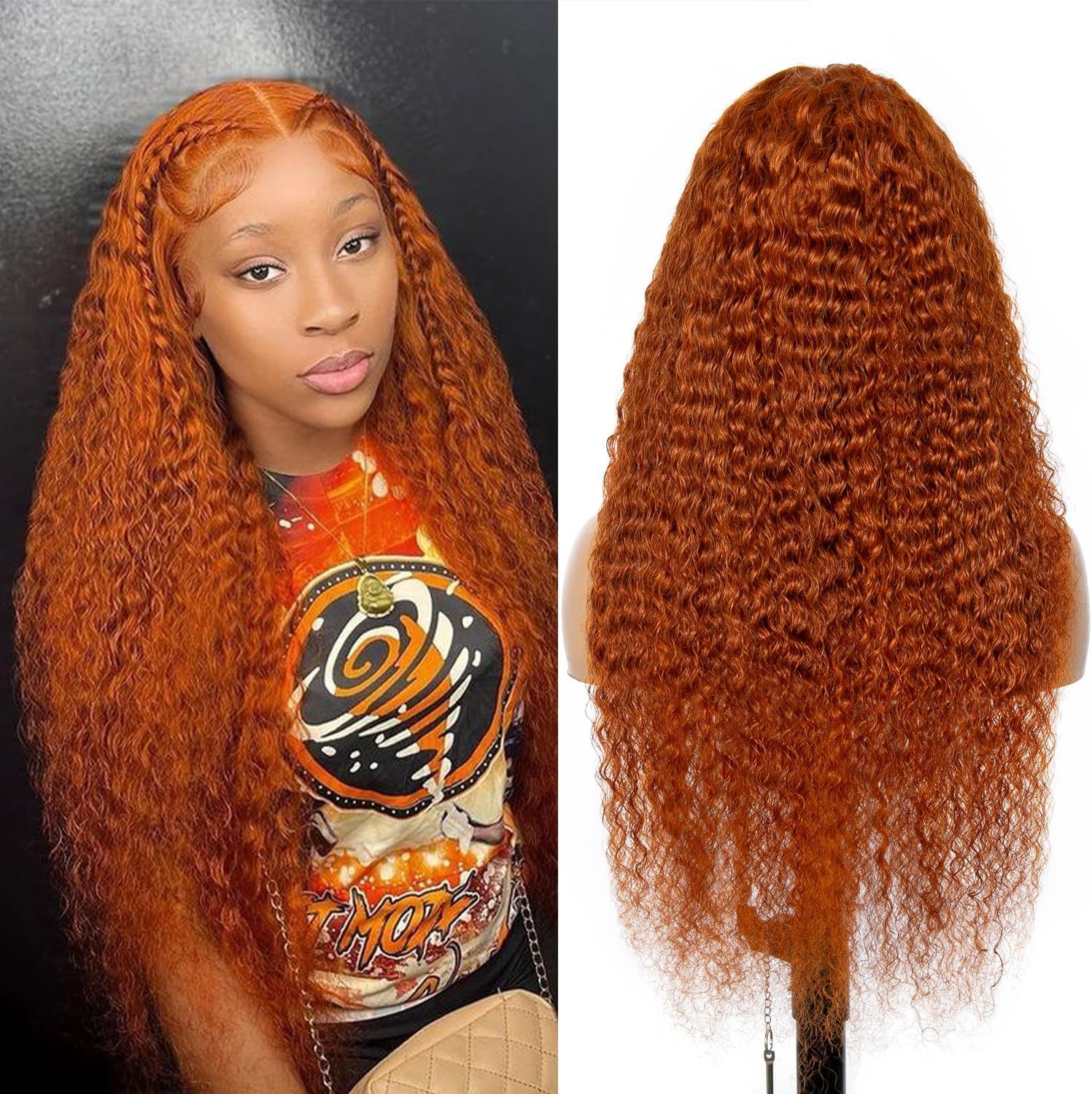 Amazon.com : Ginger Wig Human Hair 13×4 Lace Front Wigs Human Hair 28 ...