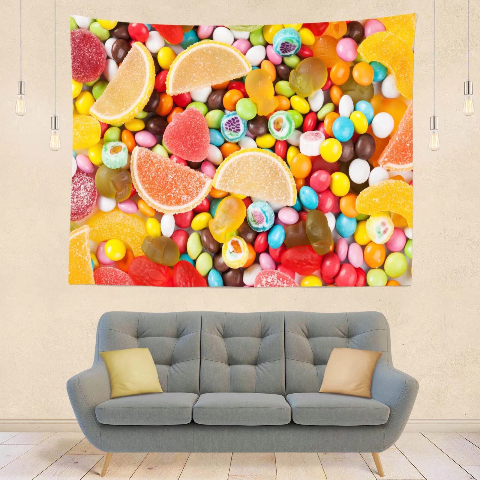 Snapklik.com : 8x6ft Candy Theme Tapestry Backdrop Jelly Cartoon Ice ...
