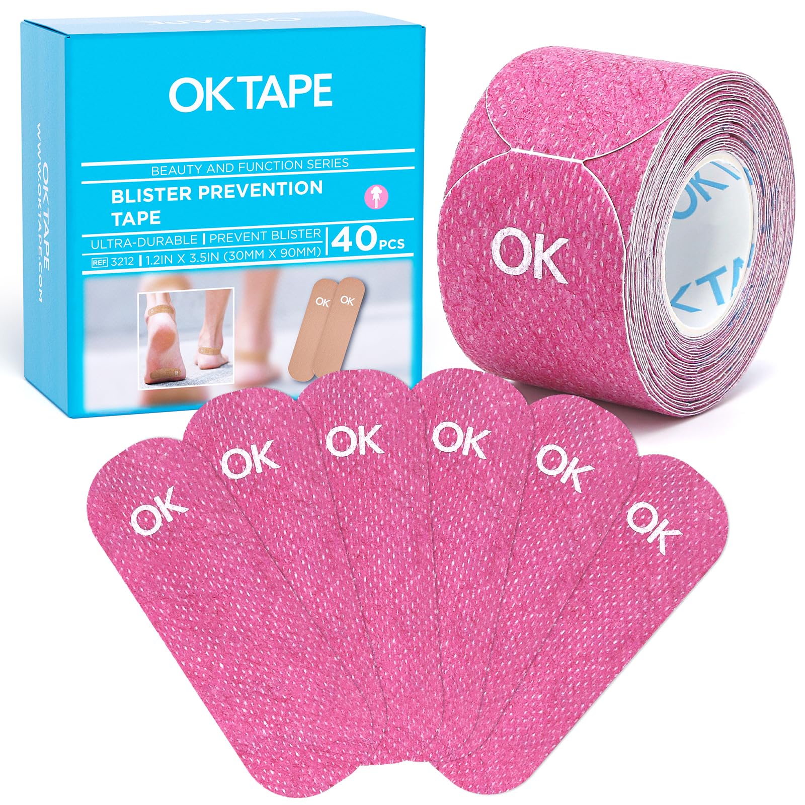 Amazon.com: OK TAPE Pre-Cut Blister Prevention Tape for feet | Blister Bandages for Feet ...