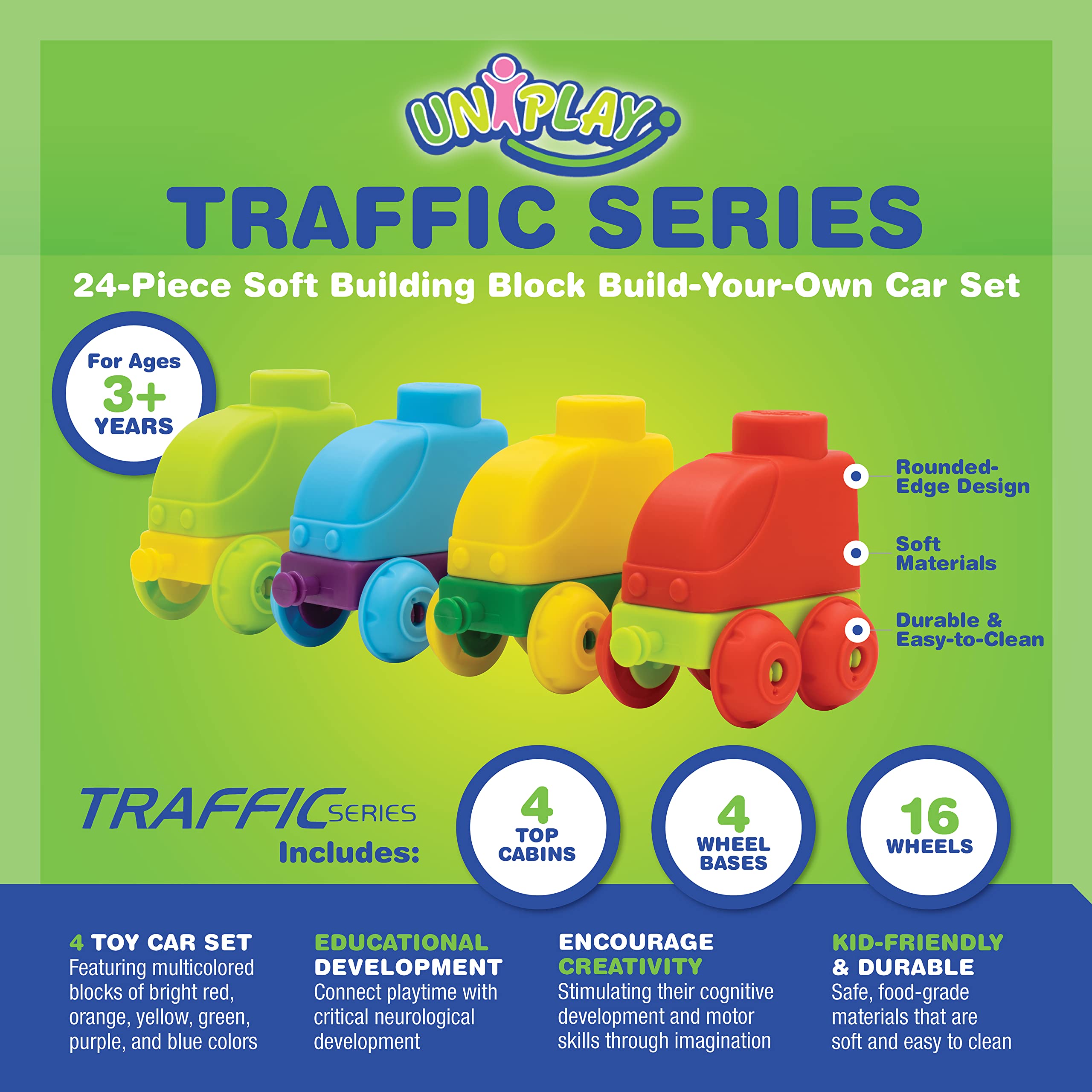 Snapklik.com : UNiPLAY Build Your Own Car Set, Building Block Car Toys ...