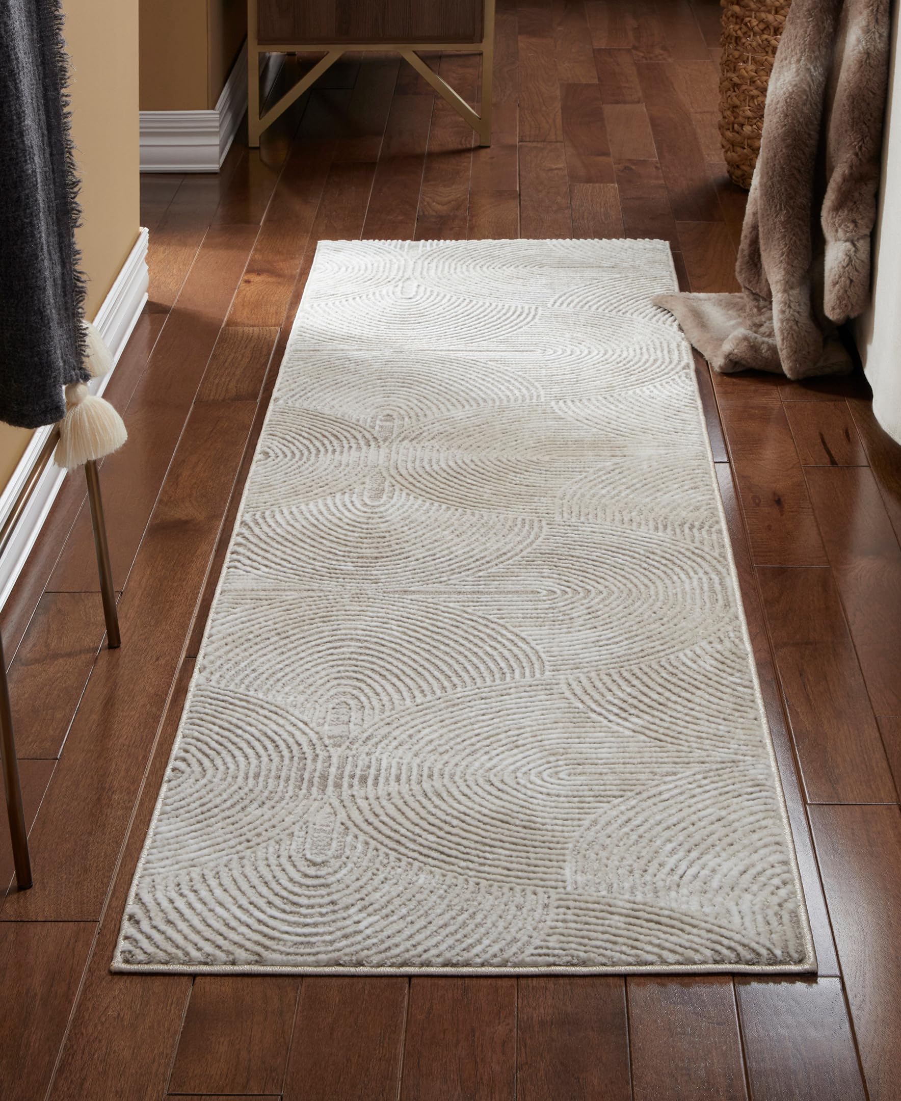 TOWN & COUNTRY LUXE Maya Soft Arches Neutral Indoor Runner Area Rug ...