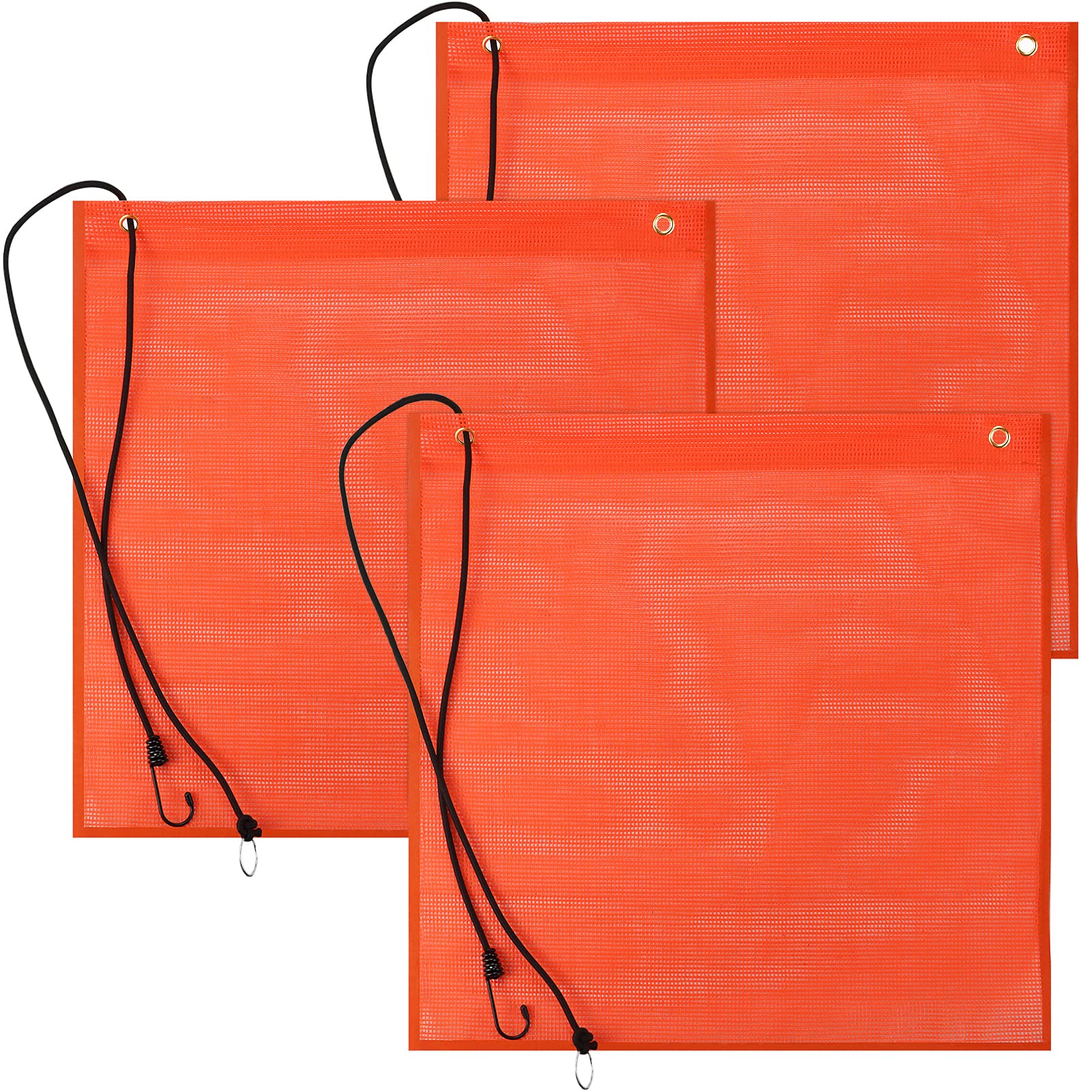 Fansunta 3 Pack 18'' Orange Safety Flags, Orange Warning Flag Mesh ...