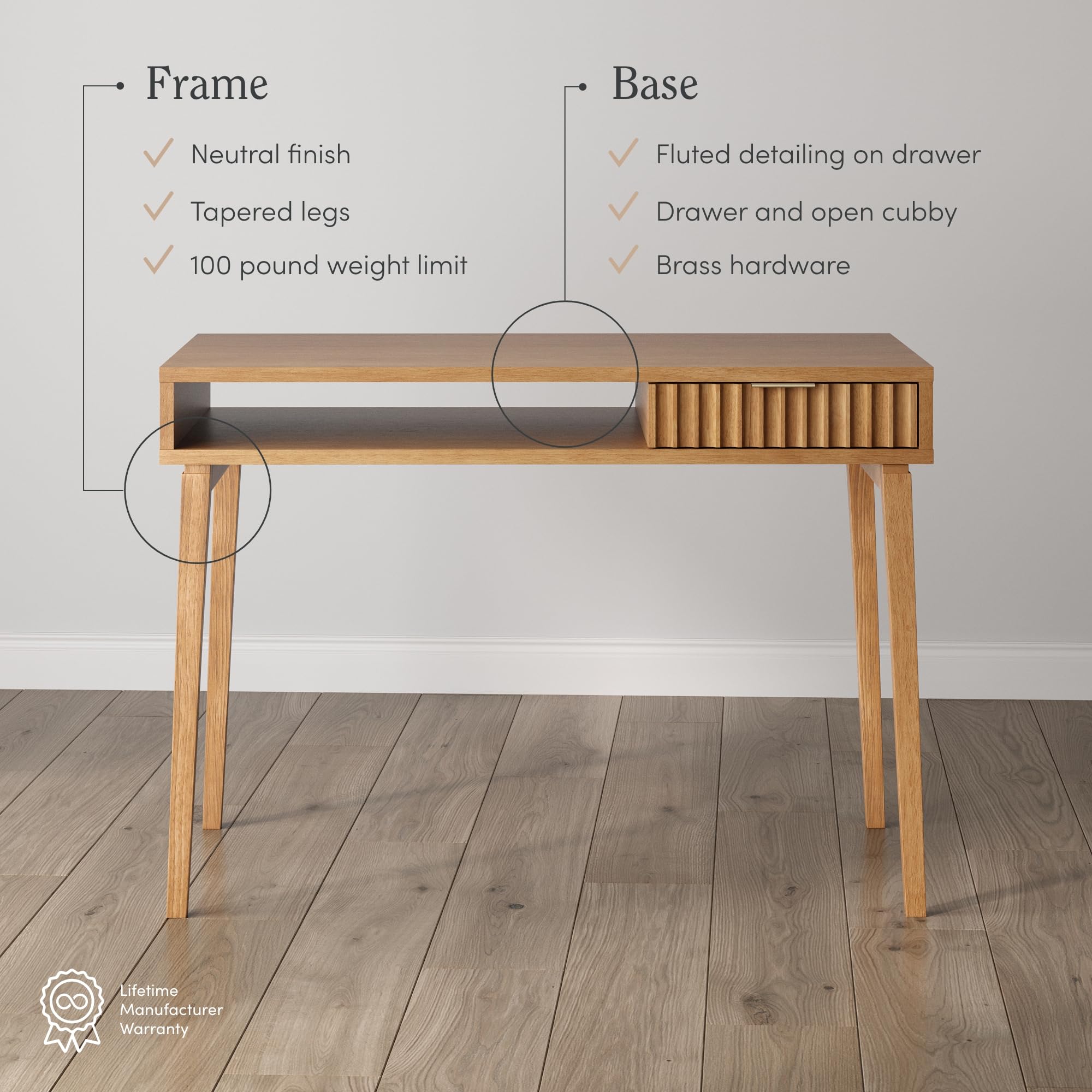 Snapklik.com : Nathan James Jasper Small Home Office Desk