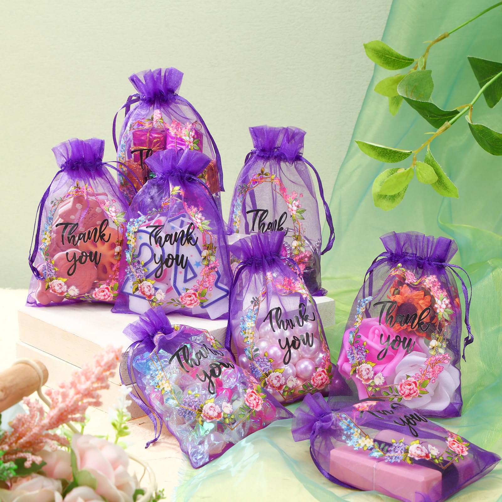 Snapklik.com : Hoolerry 200 Pcs Thank You Gift Bags Wedding Sheer ...