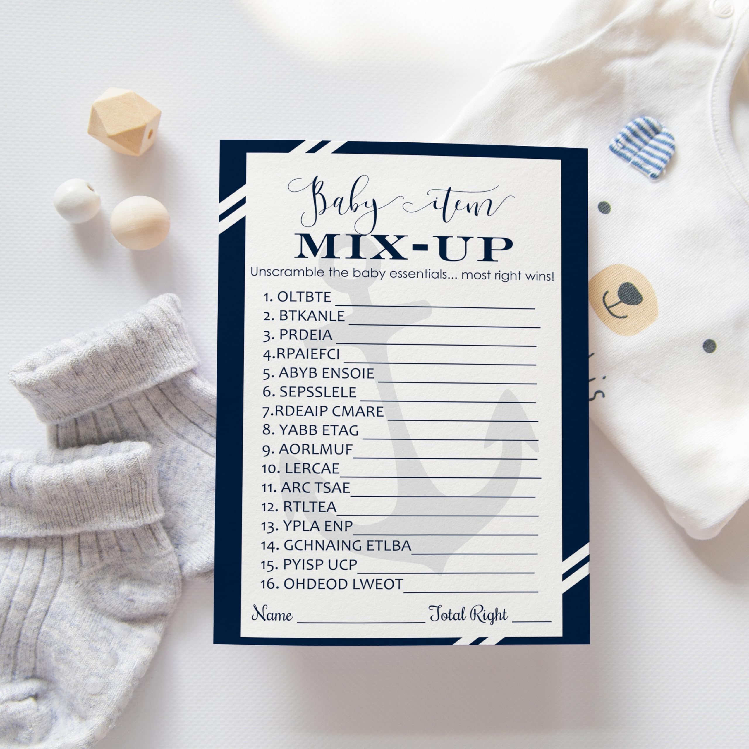 Nautical Baby Shower Word Scramble Under The Sea Ocean Animal Baby