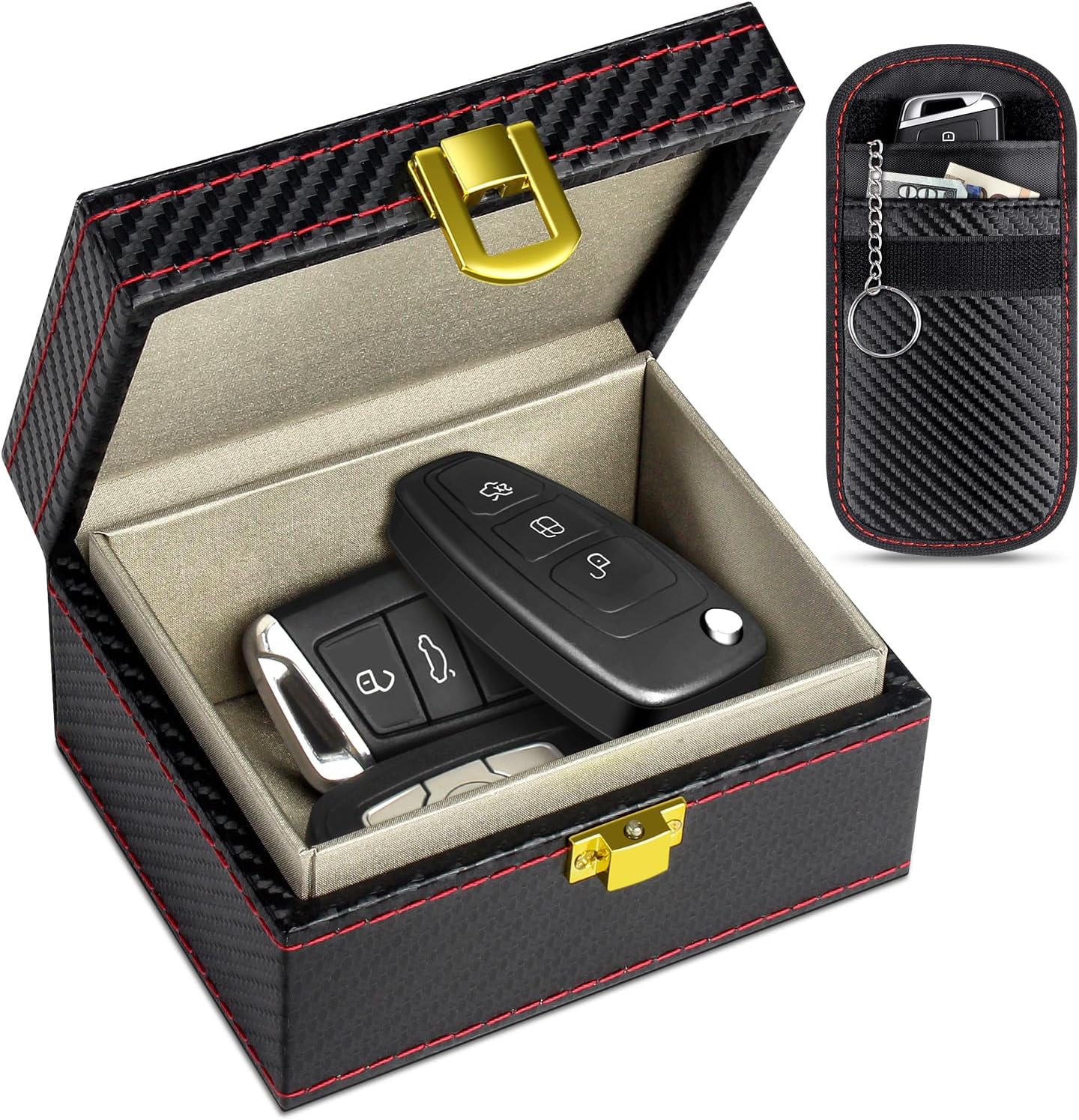 Samfolk Faraday Box and Pouch 2 Pack, Keyless Entry Car Key Safe ...