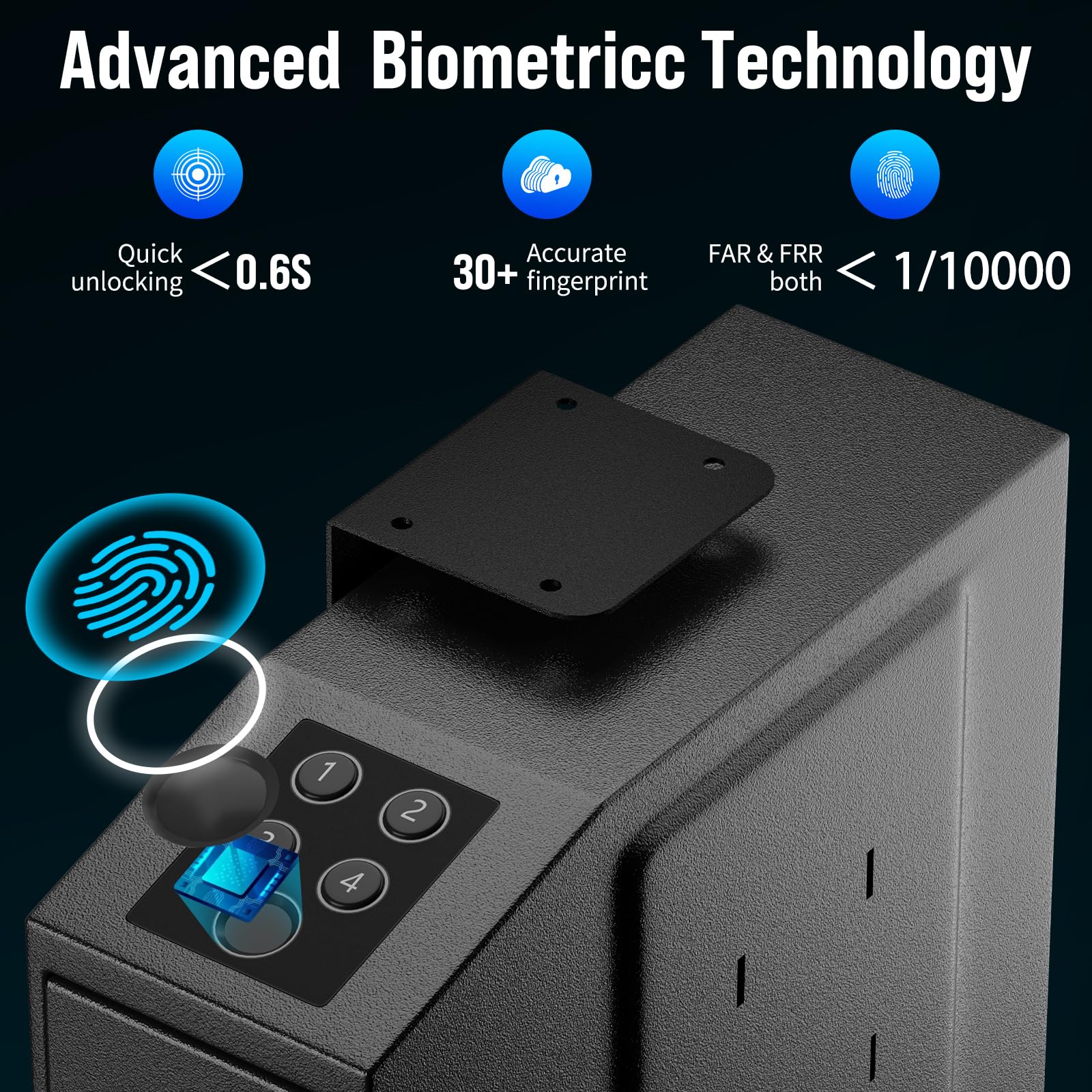 Snapklik.com : CLUTTO Biometric Slider Gun Safe For Handgun ...