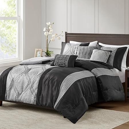 Amazon.com: Madison Park King Comforter Set Jacquard Comforters for ...