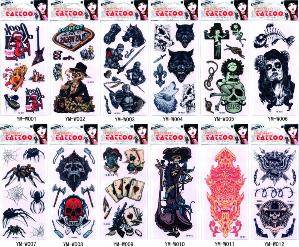 Amazon.com : GGSELL GGSELL 12pcs temp fake tattoo stickers in 1 package ...