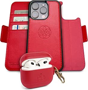 Amazon.com: Dreem Bundle: Fibonacci Wallet Case for iPhone 14 Pro Max with Om AirPods 3 Case ...