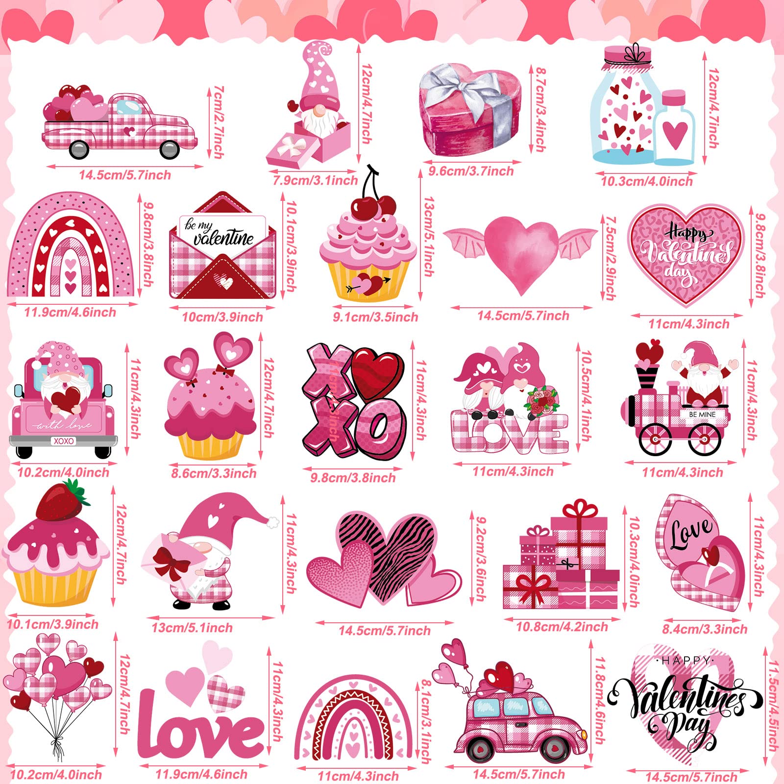 Snapklik.com : Kingdder 24-Piece Valentines Garage Door & Refrigerator ...