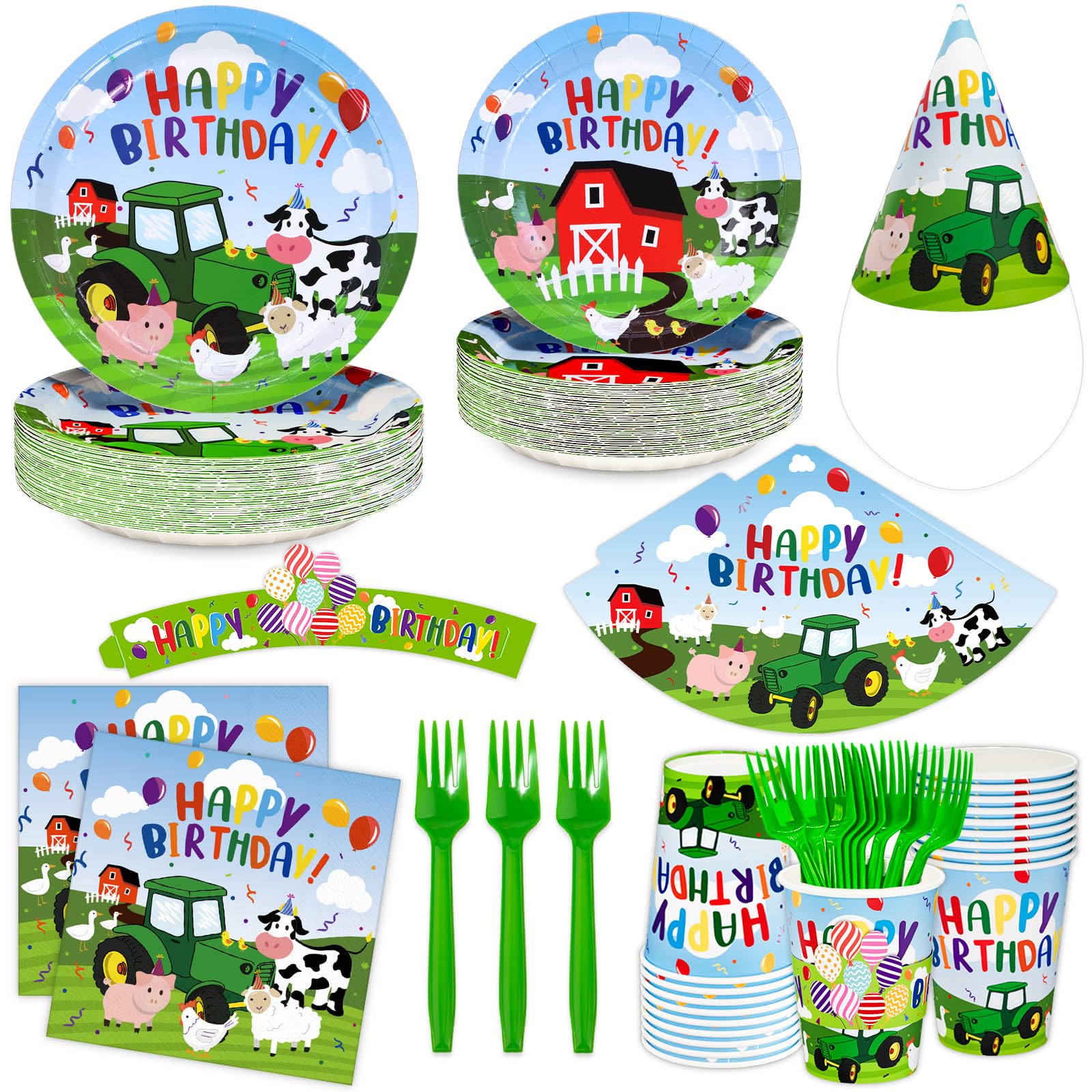 Amazon.com: DYLIVeS Farm Animals Birthday Party Decorations, Barnyard ...