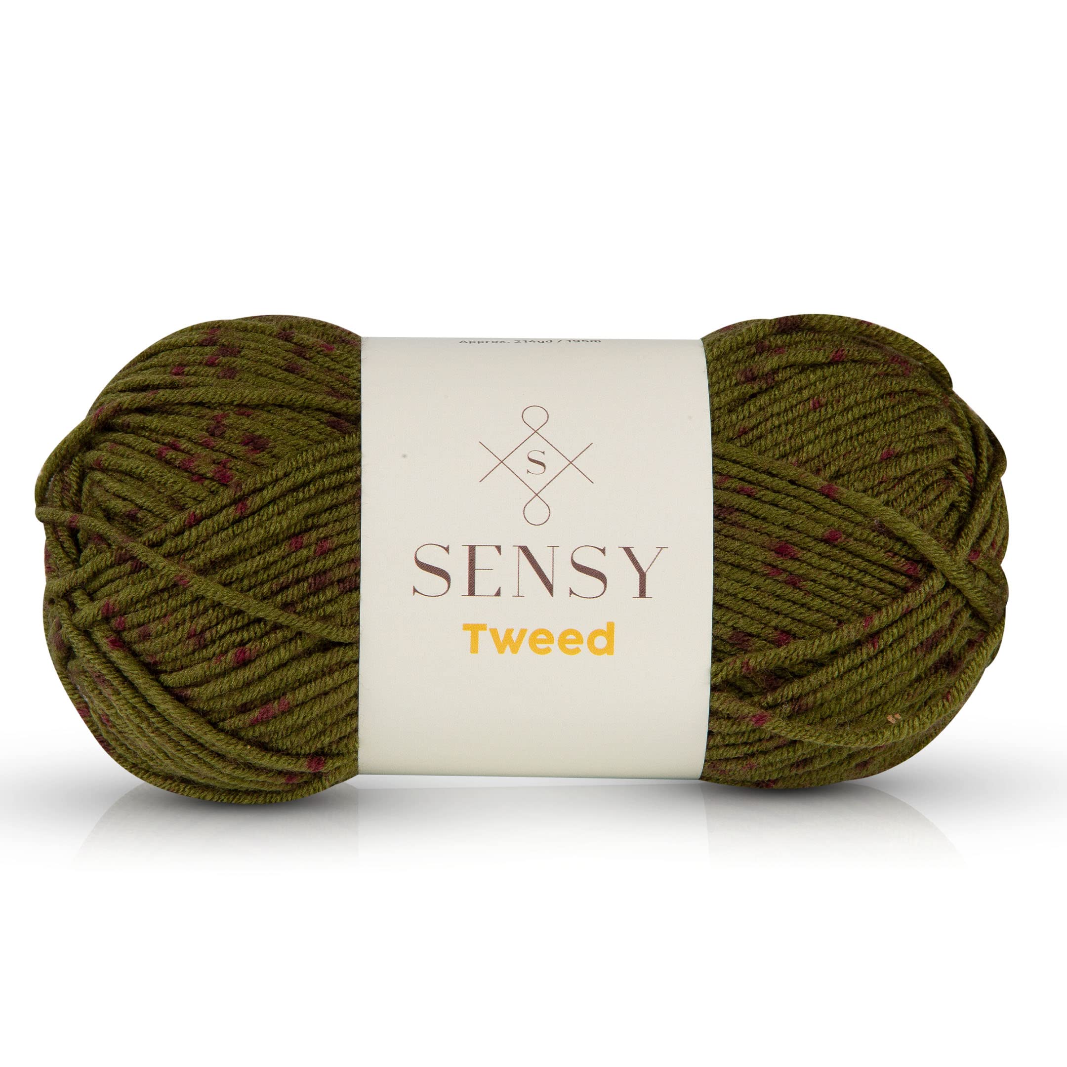 Amazon.com: Sensy Tweed Yarn, 3.5 oz, 214 Yards, Gauge 4 Medium (Forest ...