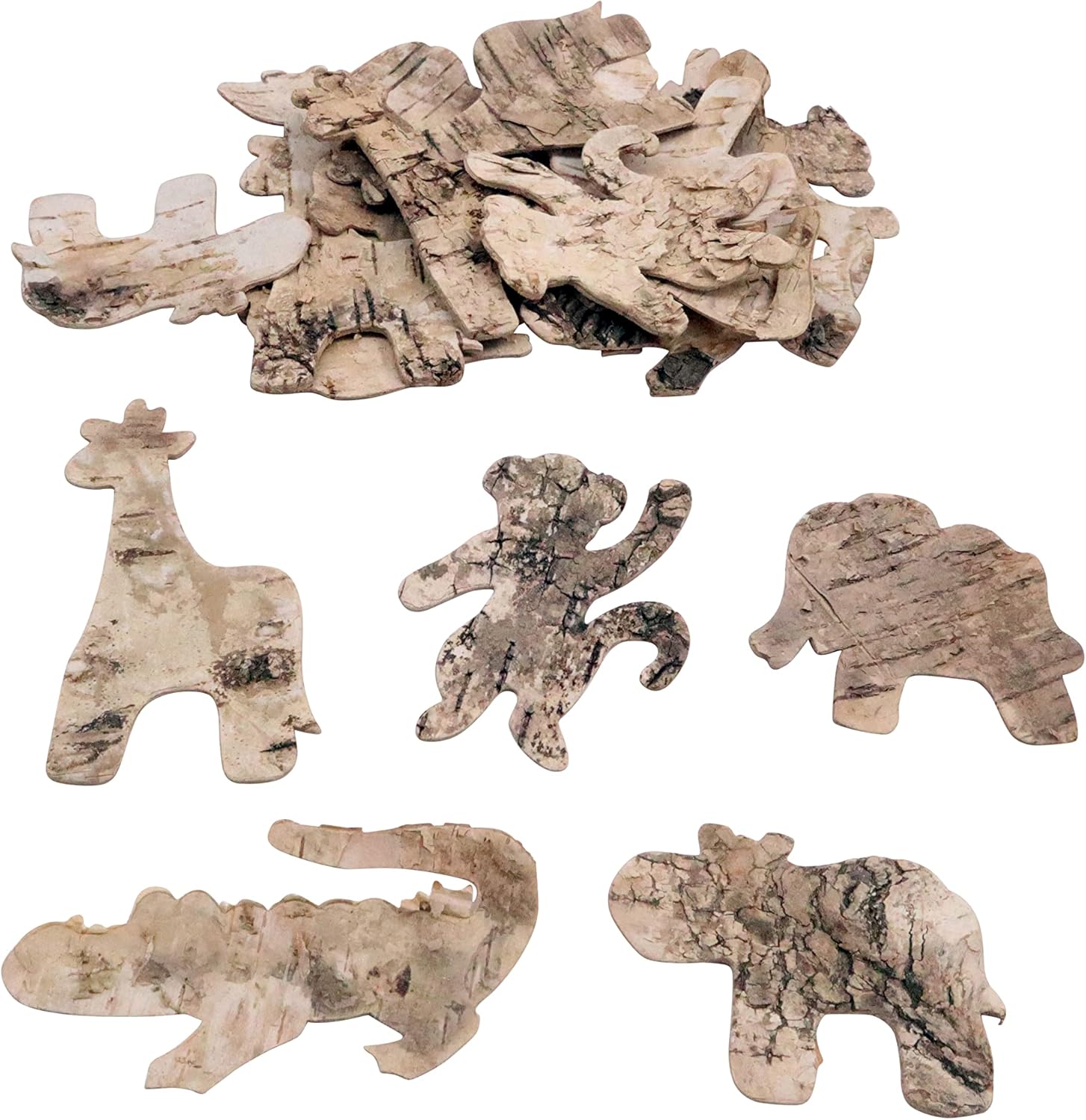 Amazon.com: Natural bark Shapes | Bark Jungle Animal Shapes | Pack of ...