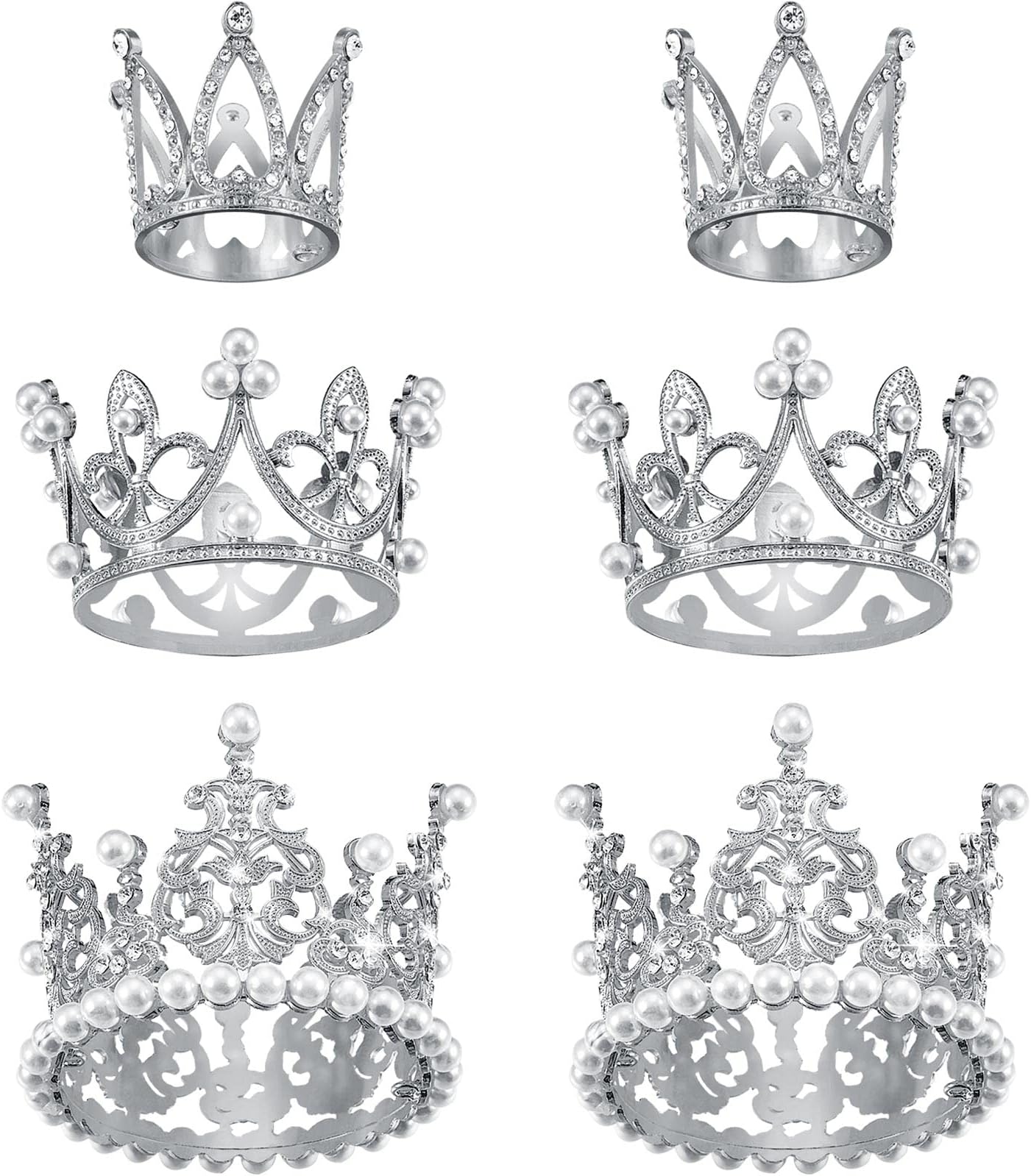 Amazon.com: Gold Mini Crown Cake Topper Prince Princess Small Tiara ...